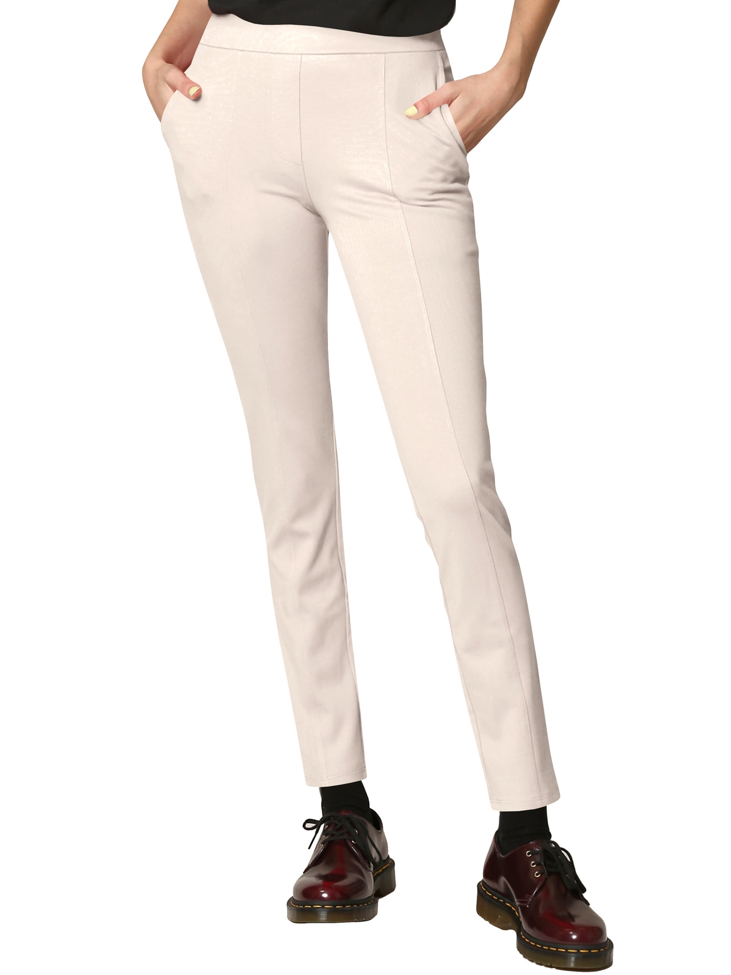 Made by Johnny Women's Casual Leggings Stretchy Work Ankle Pants Office ...