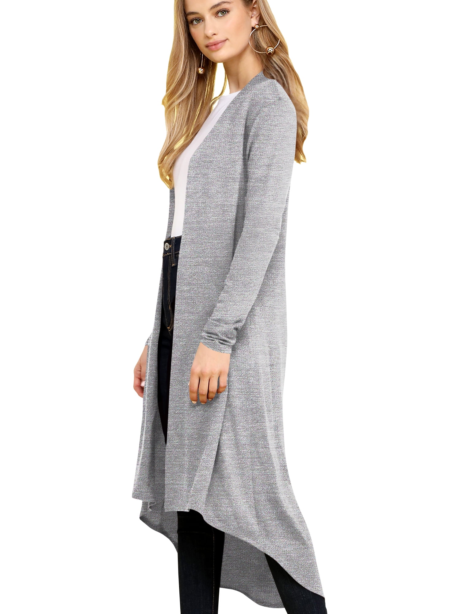 Made by Johnny Women's Casual Long Open Front Drape Lightweight Duster ...