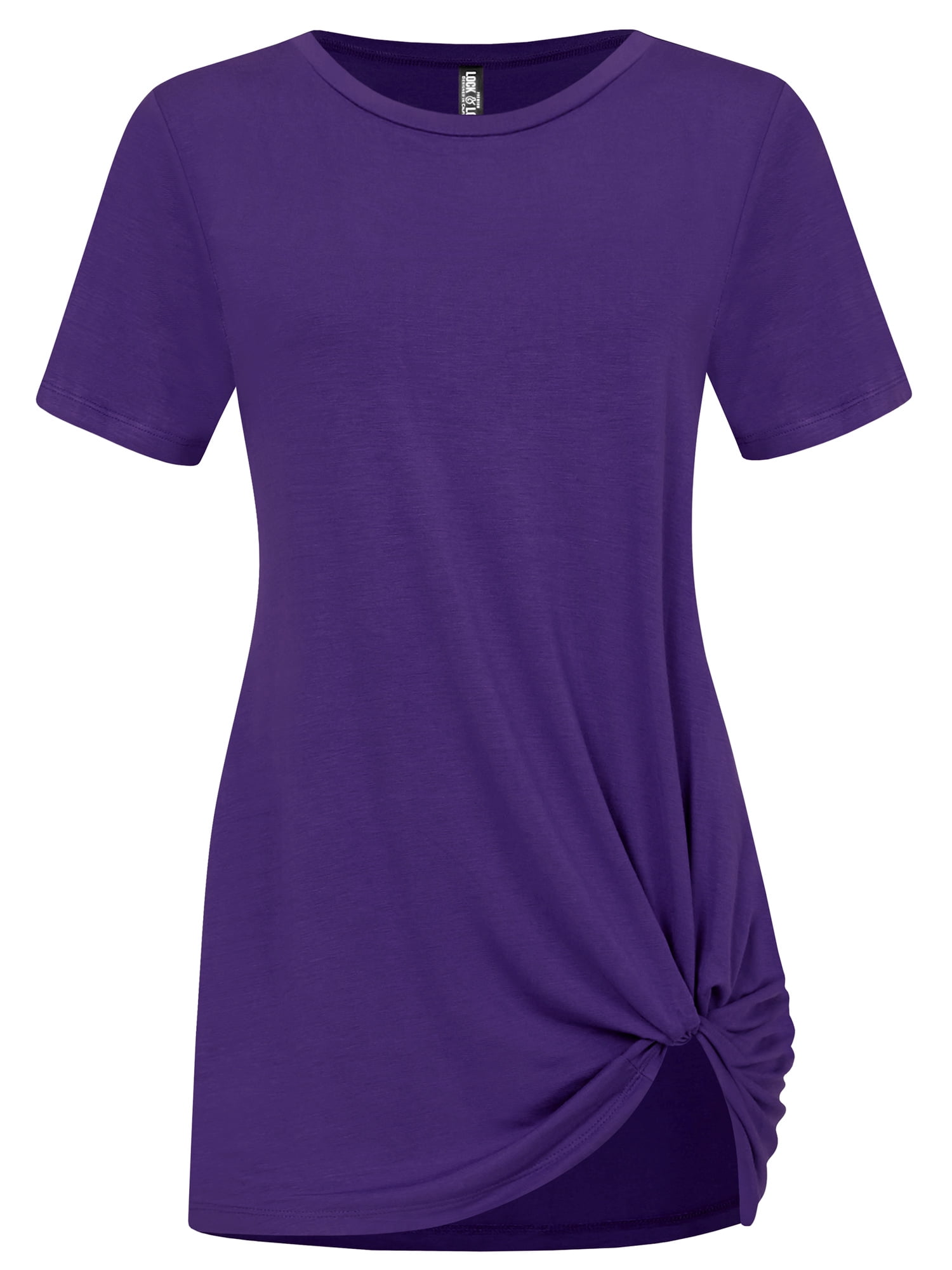 Made by Johnny Women's Casual Shirts Twist Knot Tunics Tops L DARK ...