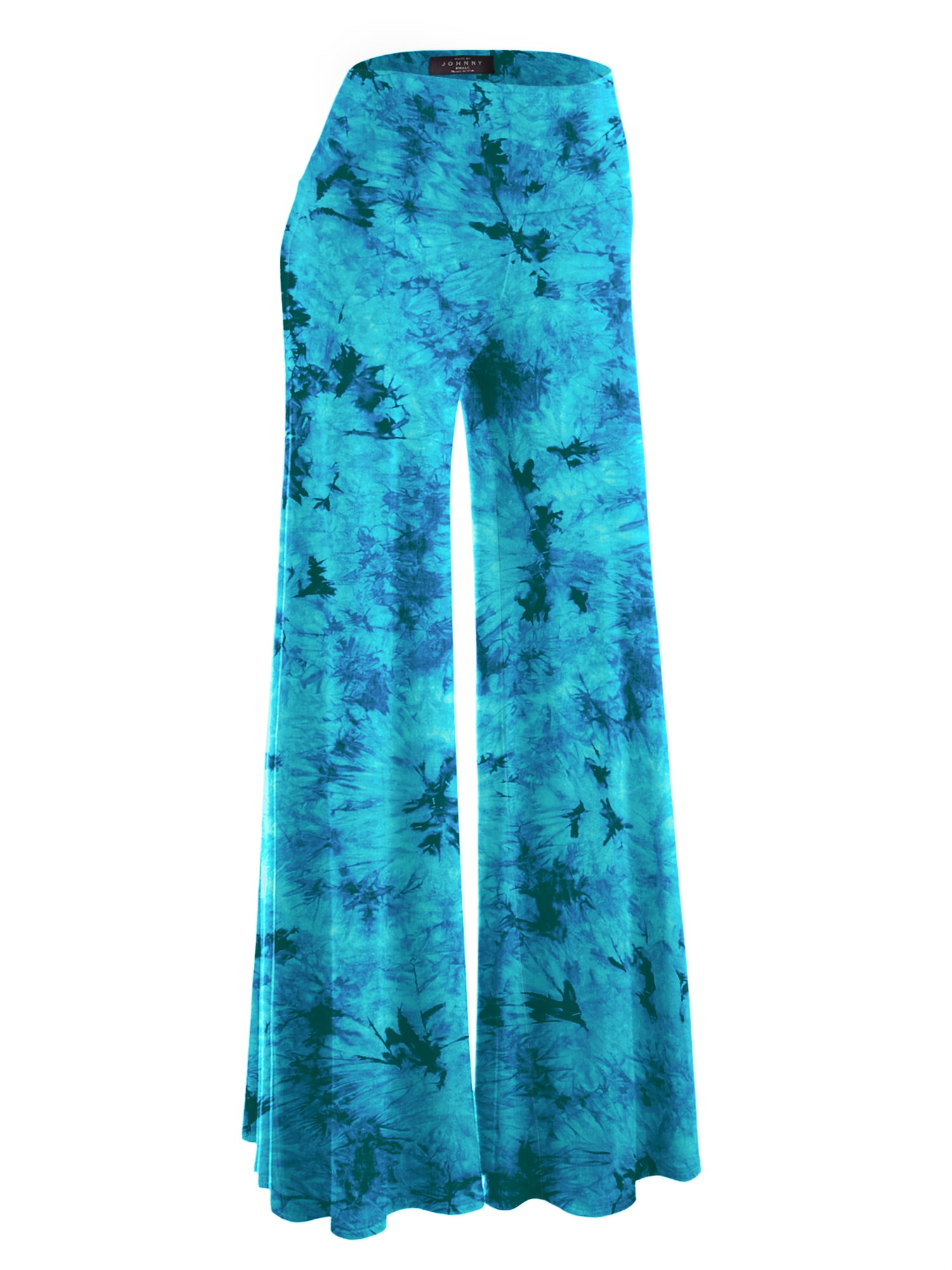 Made By Johnny Womens Chic Tie Dye Palazzo Pants S Teal