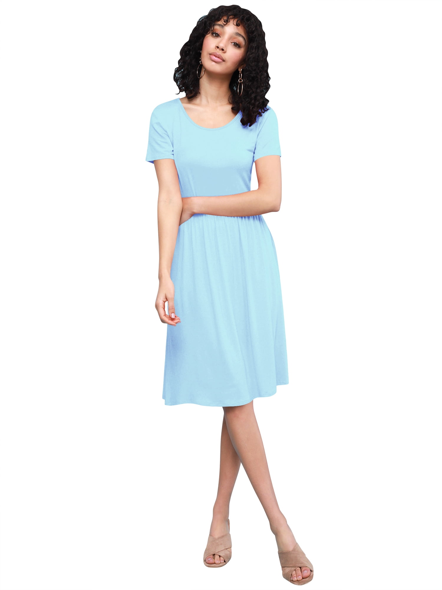 Made by Johnny Women's Comfy Casual Short Sleeve Flowy Dresses Loose ...