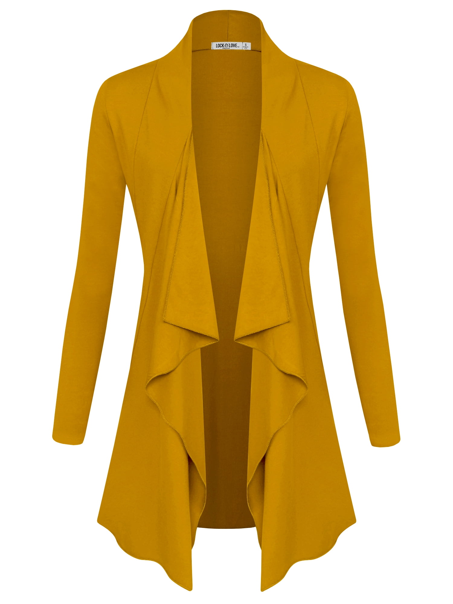 Made by Johnny Women's Drape Front Open Cardigan Long Sleeve Irregular Hem S-5XL Plus Size M ...