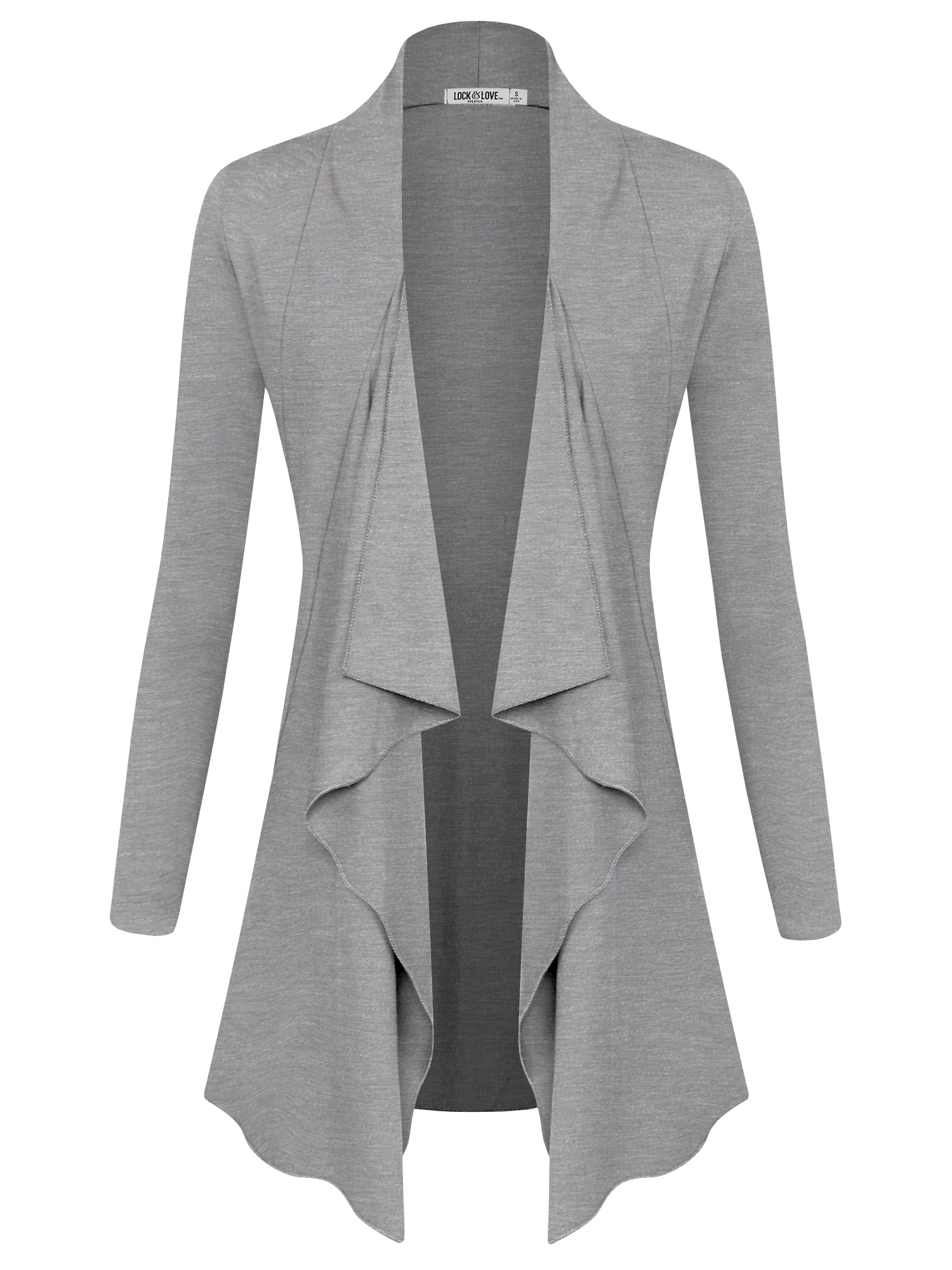 Made by Johnny Women's Drape Front Open Cardigan Long Sleeve Irregular ...