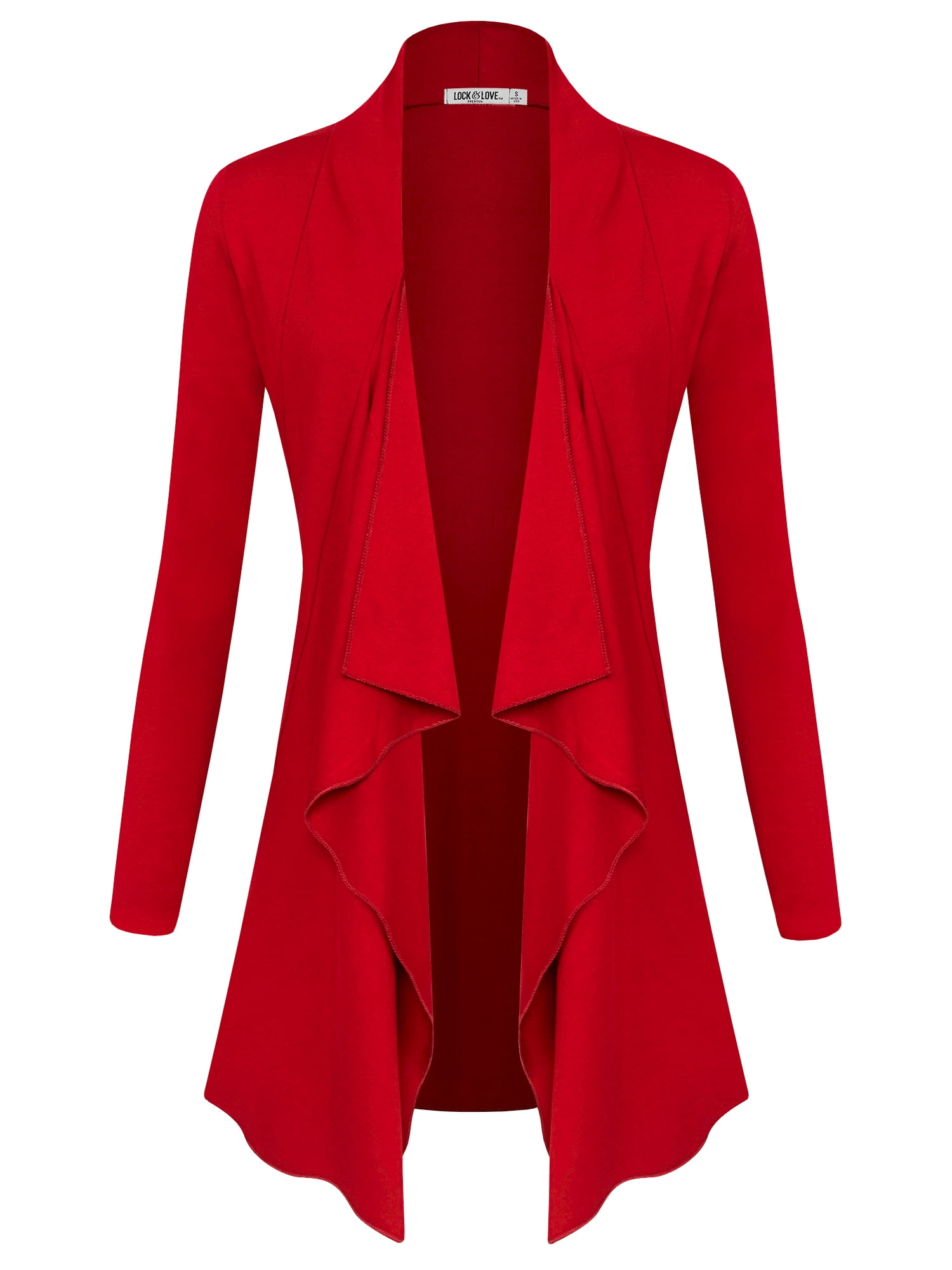 Made by Johnny Women's Drape Front Open Cardigan Long Sleeve Irregular ...