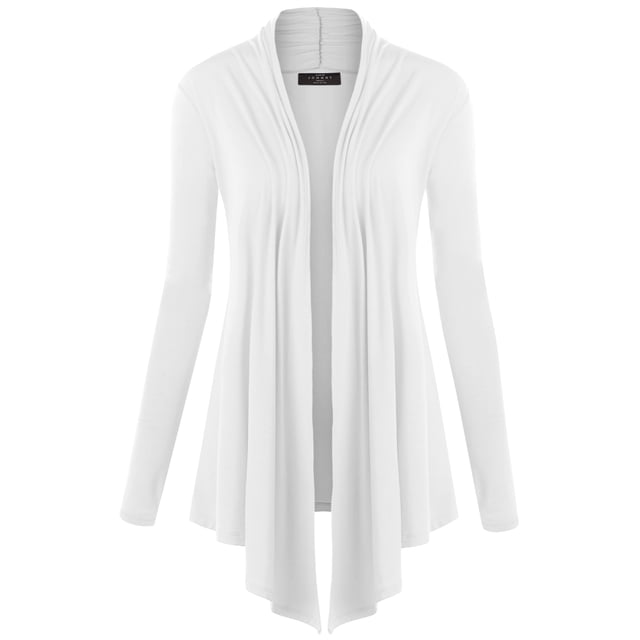 Made by Johnny Women's Long Sleeve Draped Open Front Cardigan, Size L ...