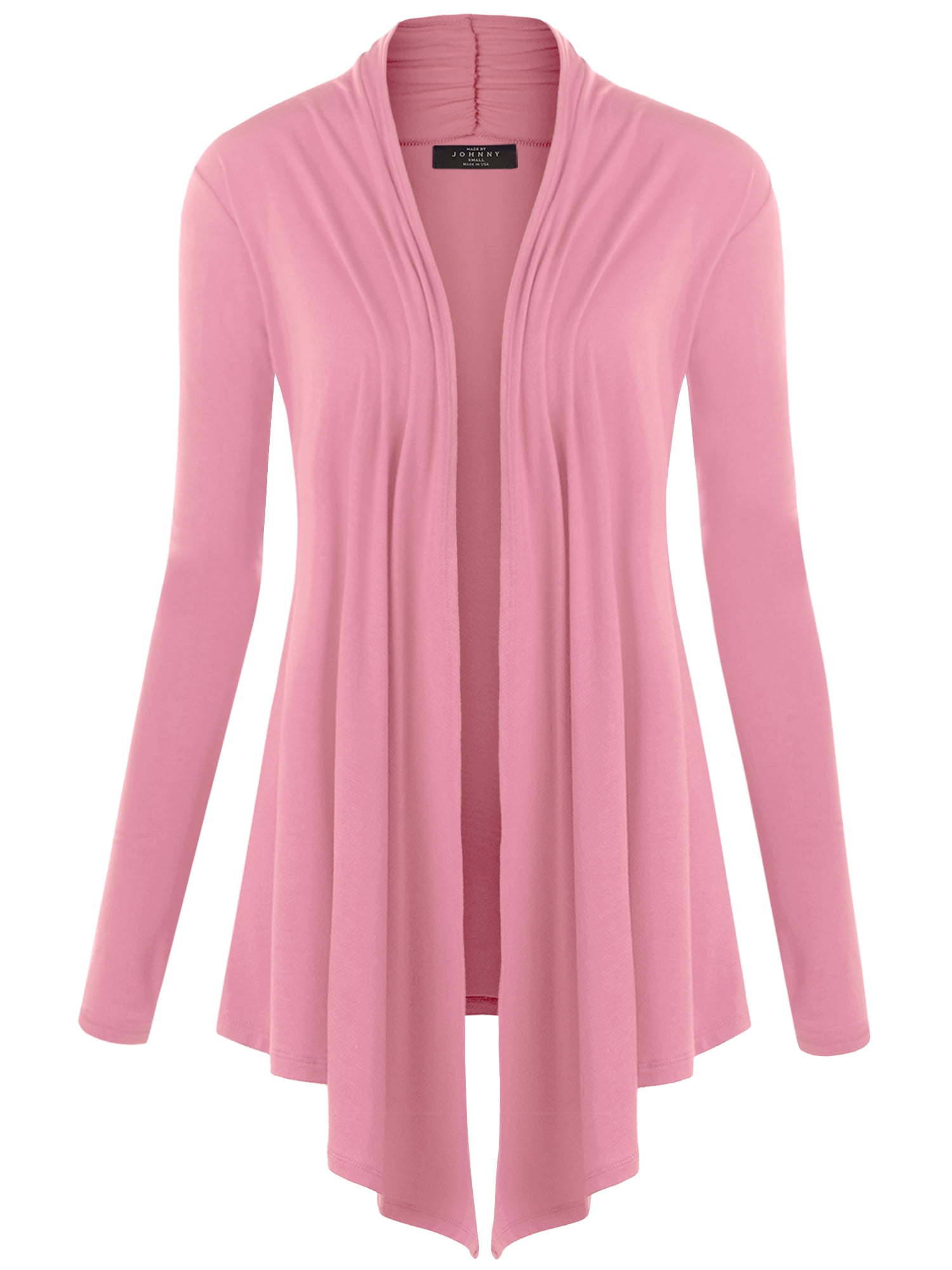 Made by Johnny Women's Draped Open Front Cardigan XL PINK - Walmart.com