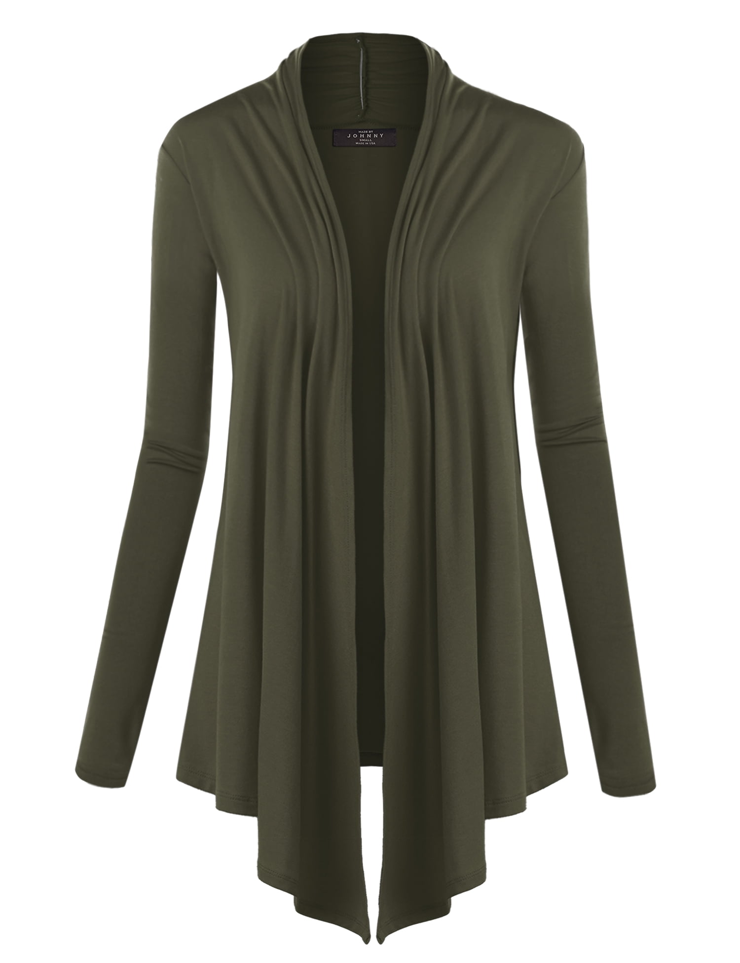 Made by Johnny Women's Long Sleeve, Curved Hem Draped Open Front ...