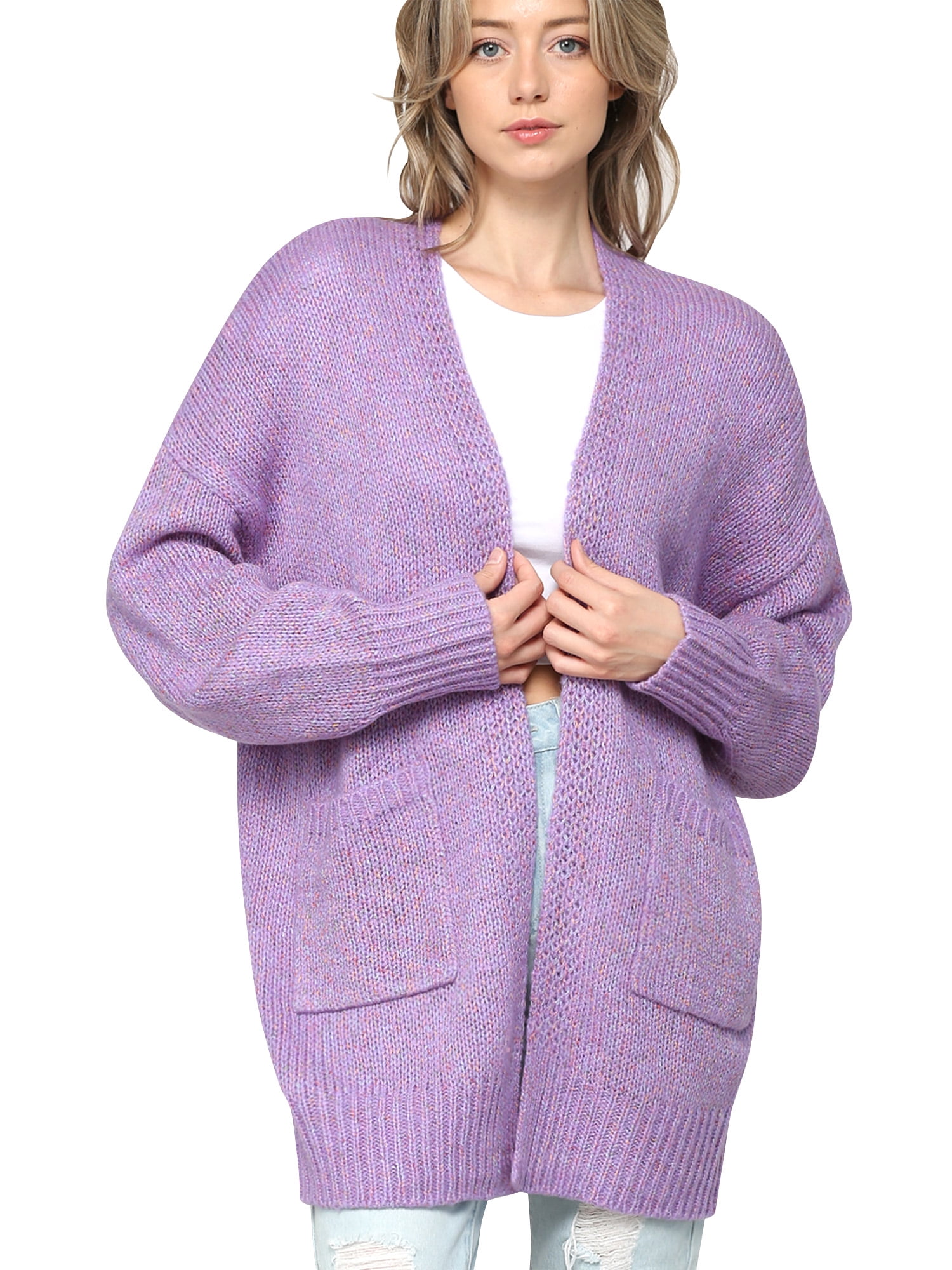 Made by Johnny Women's Kimono Long Sleeve Batwing Open Front Chunky ...