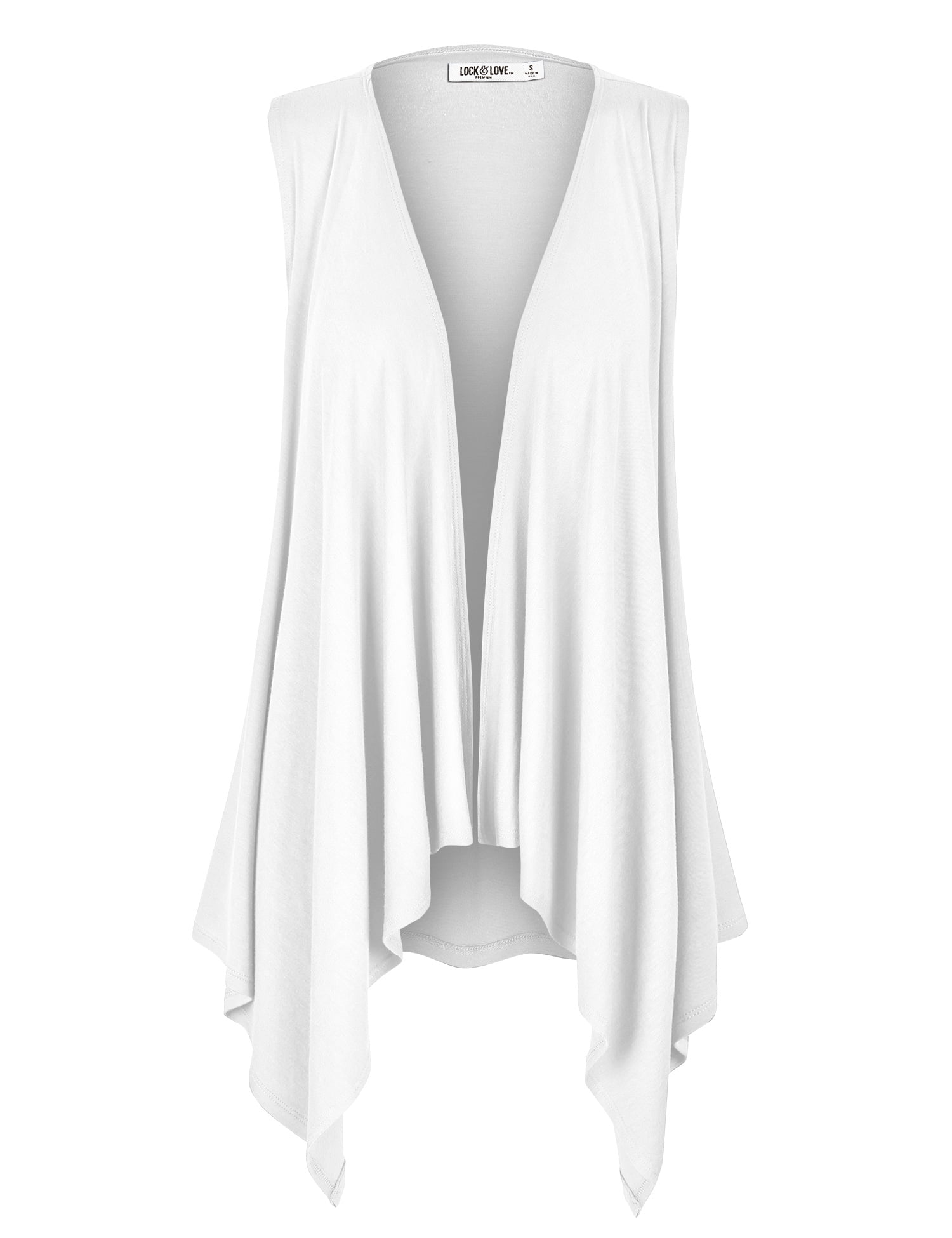 Made by Johnny Women's Lightweight Sleeveless Draped Open Cardigan XL ...