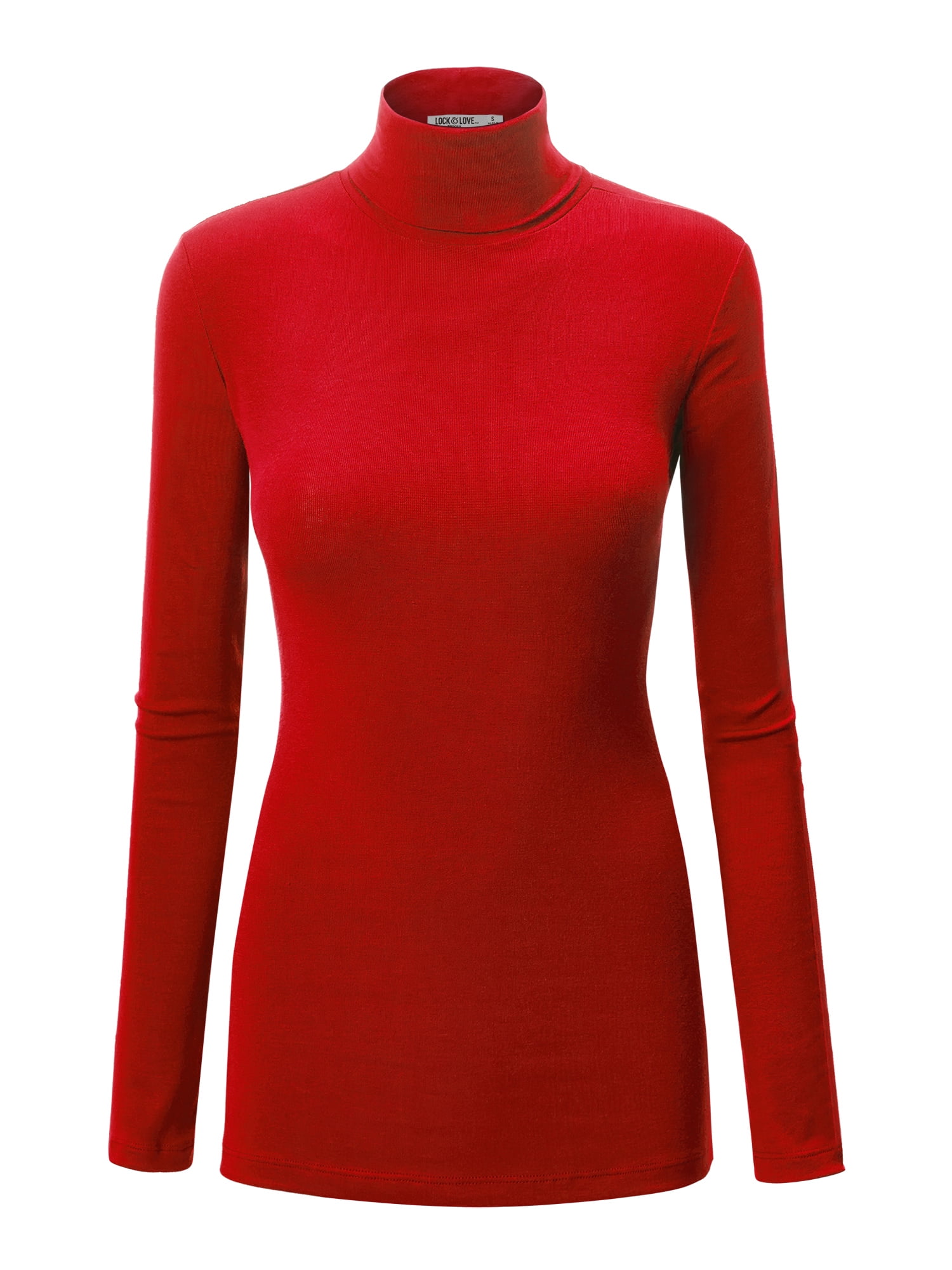 Made by Johnny Women's Long Sleeve Rib Turtleneck Top Pullover Sweater ...