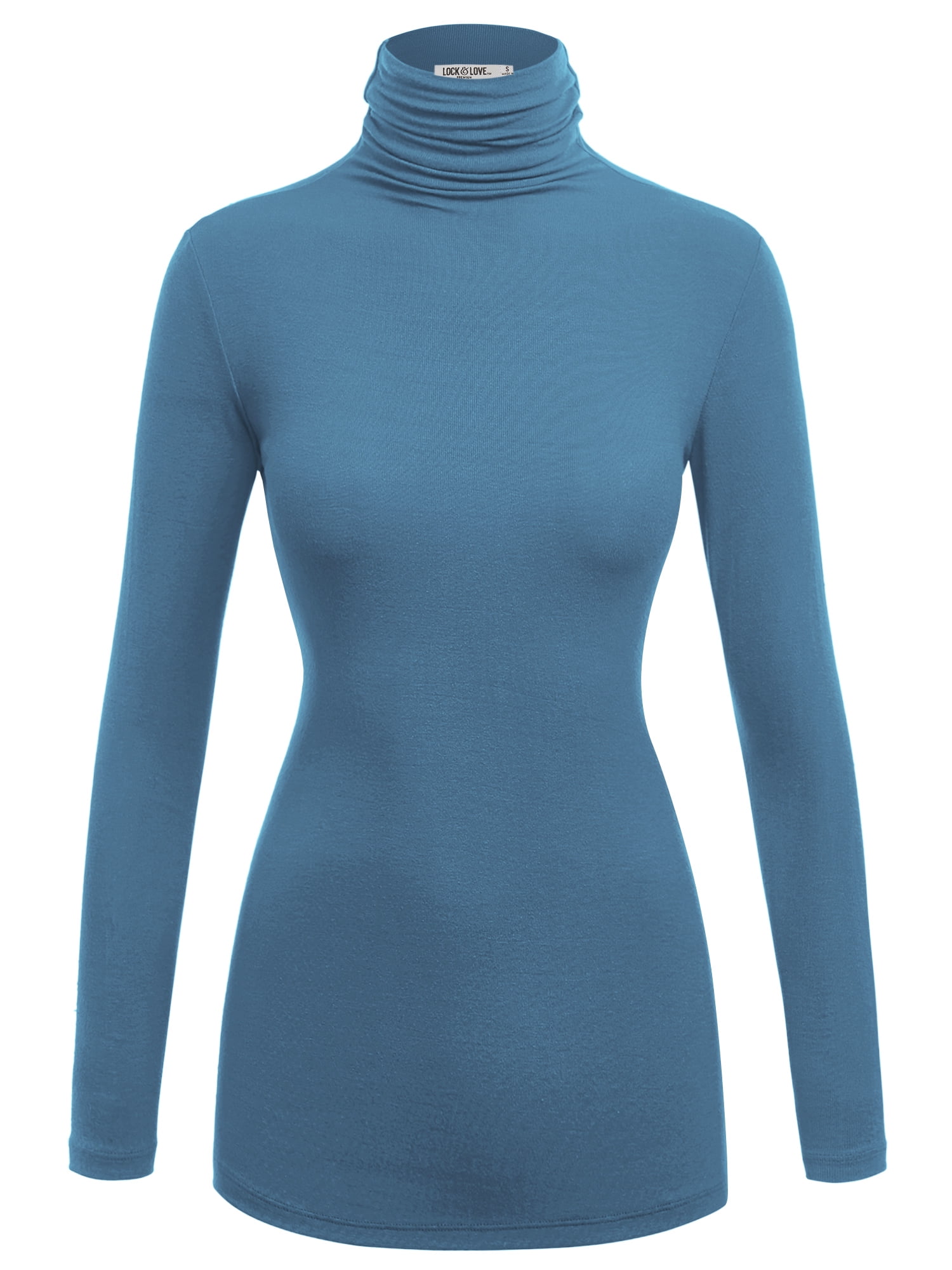 Made by Johnny Women's Long Sleeve Ribbed Turtleneck Pullover Sweater M ...
