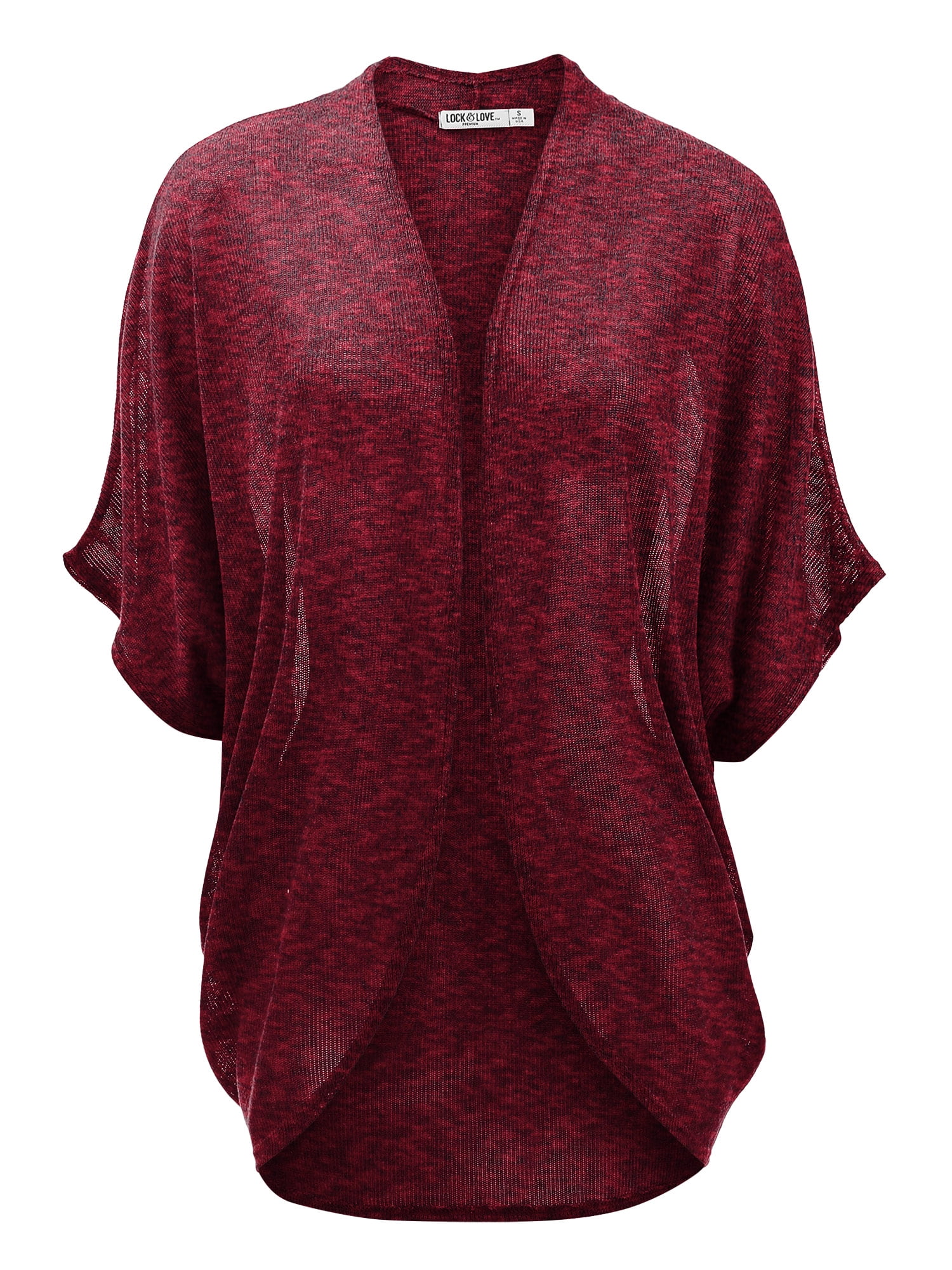 Made by Johnny Women's Short Sleeve Open-Front Batwing Cardigan XL ...