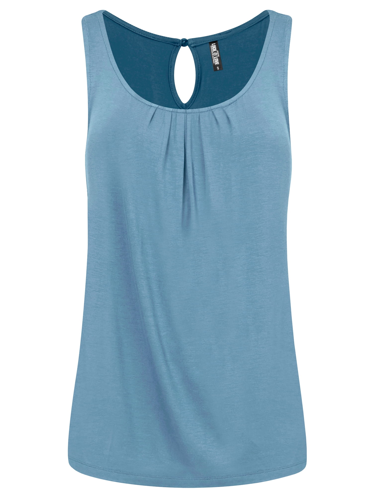 Made by Johnny Women's Summer Sleeveless Pleated Back Closure Casual ...