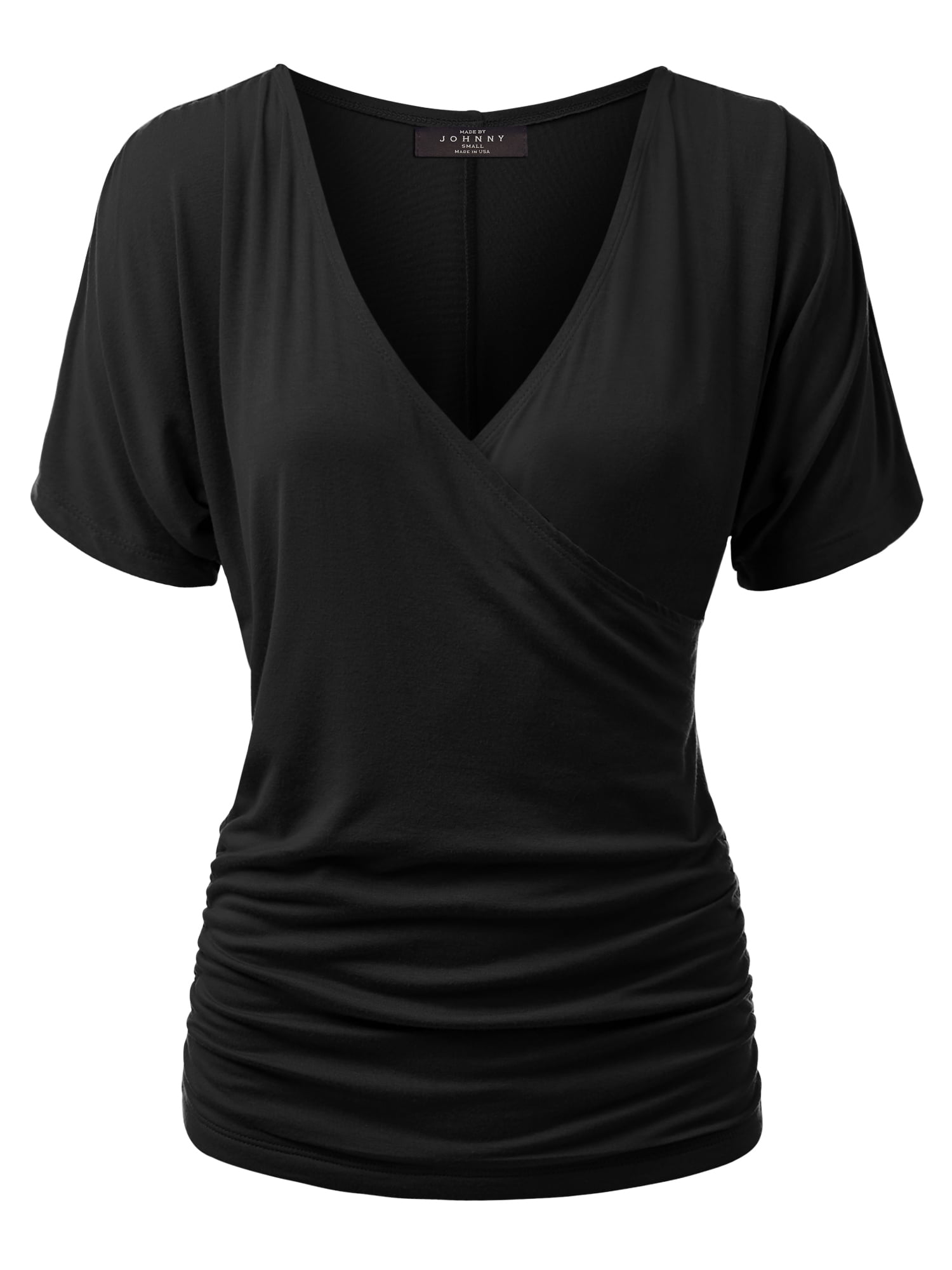Made by Johnny Women's Casual Wear Fashion V Neck Short Sleeve Wrap ...