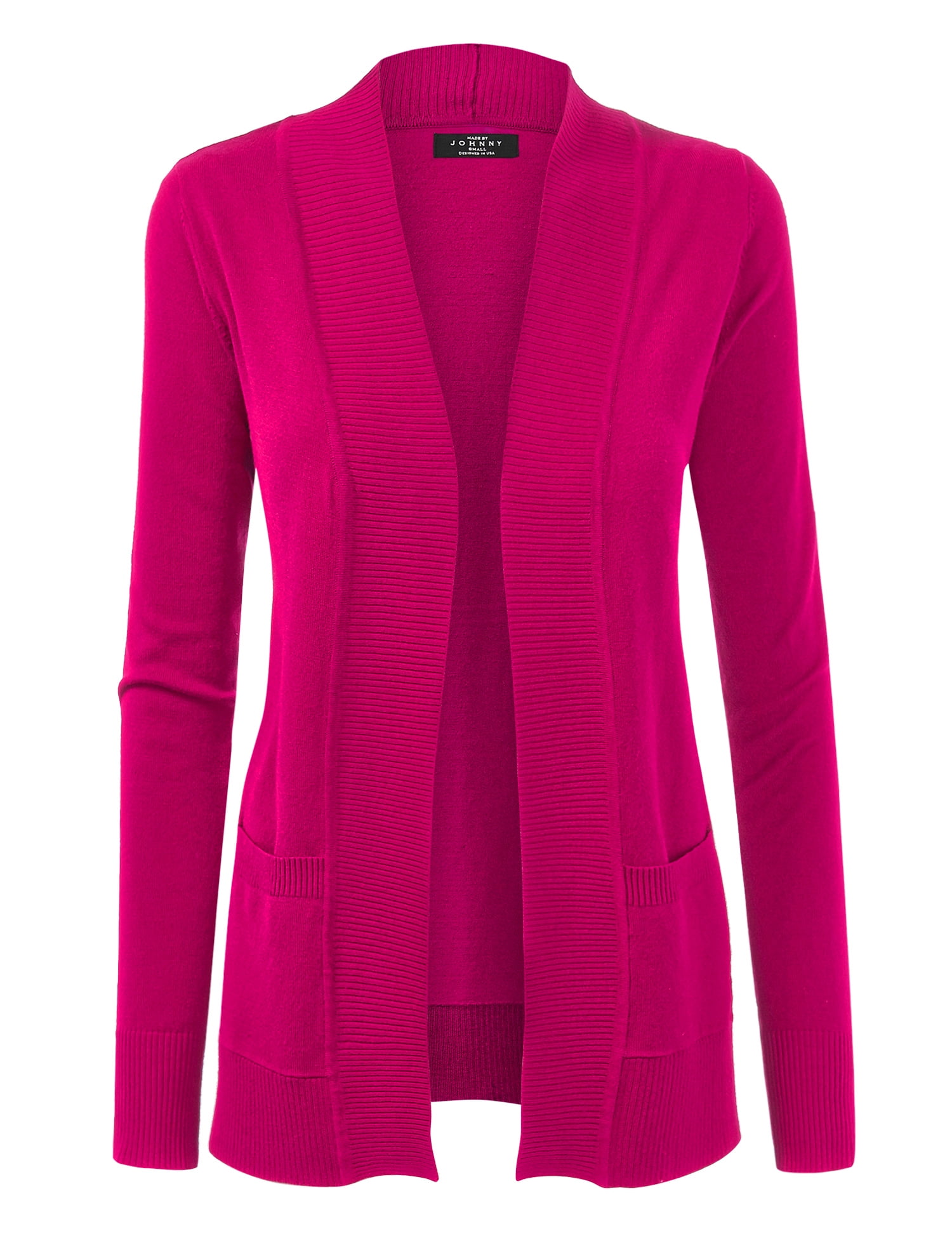 Made by Johnny Women's Women's Open Front Knit Cardigan S MAGENTA ...