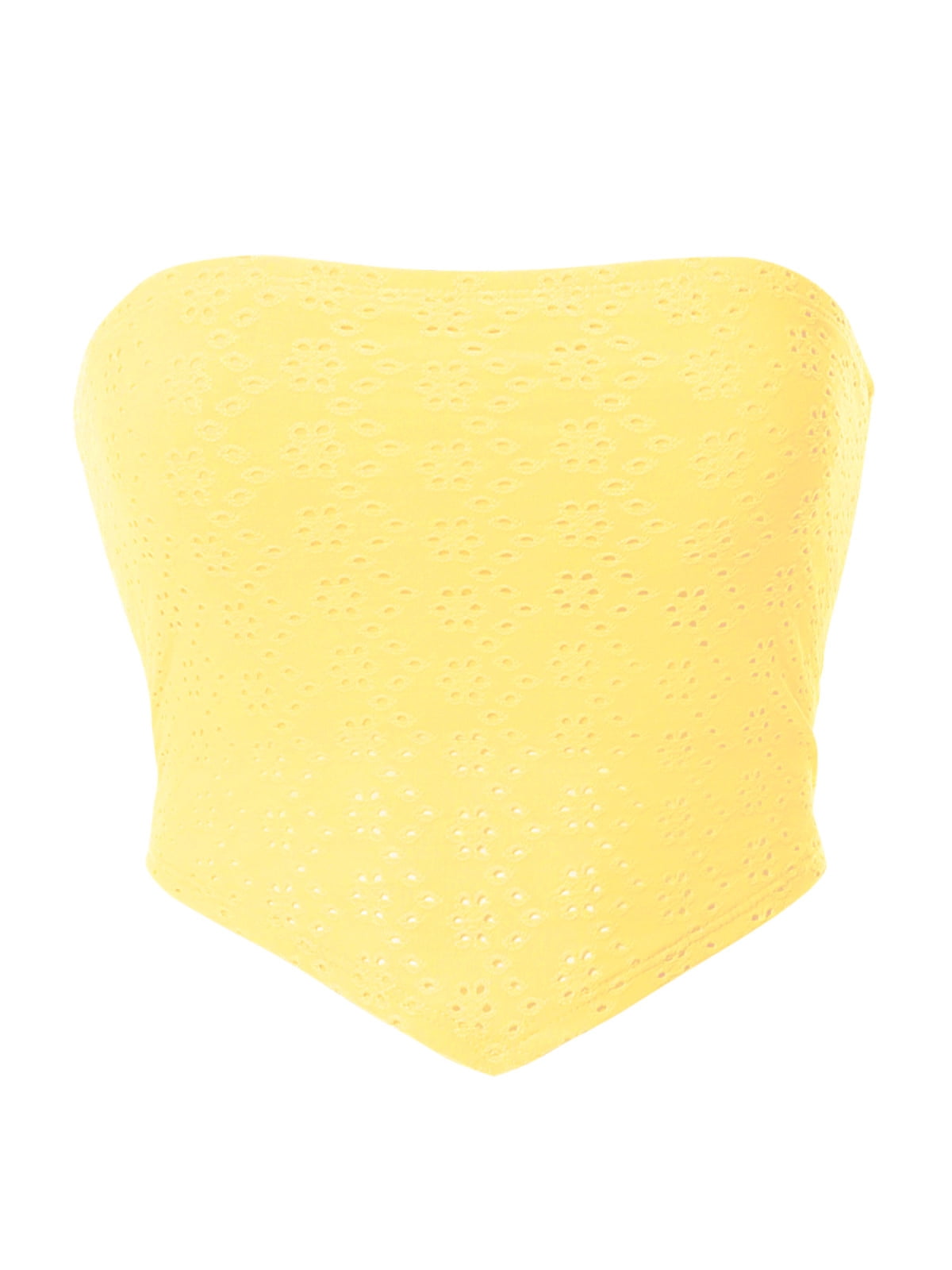 Made by Olivia Women's Eyelet Crochet Tube Crop Top Bohemian Bandana ...