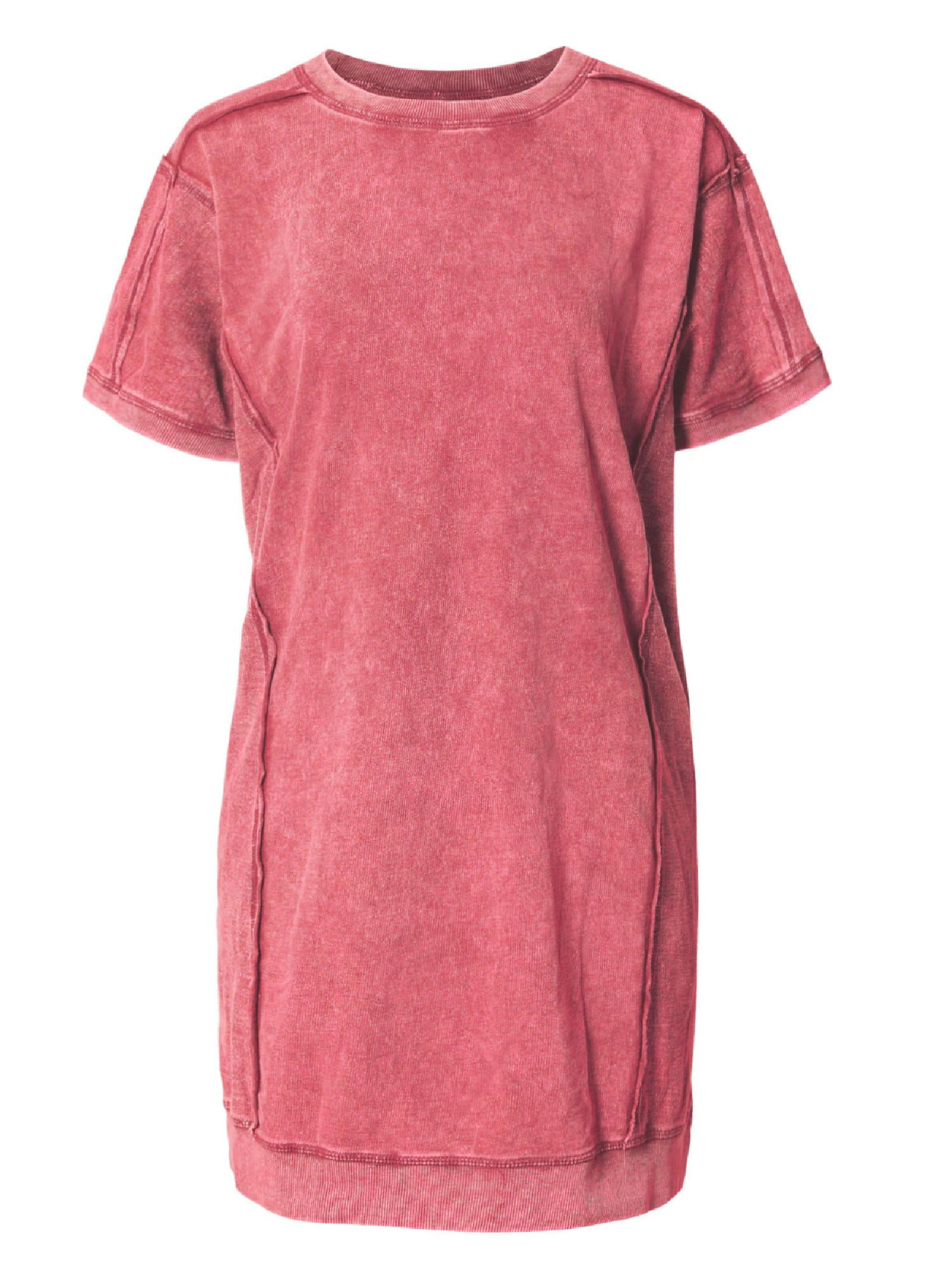 Made by Olivia Women's French Terry Acid Mineral Wash Short Sleeve ...