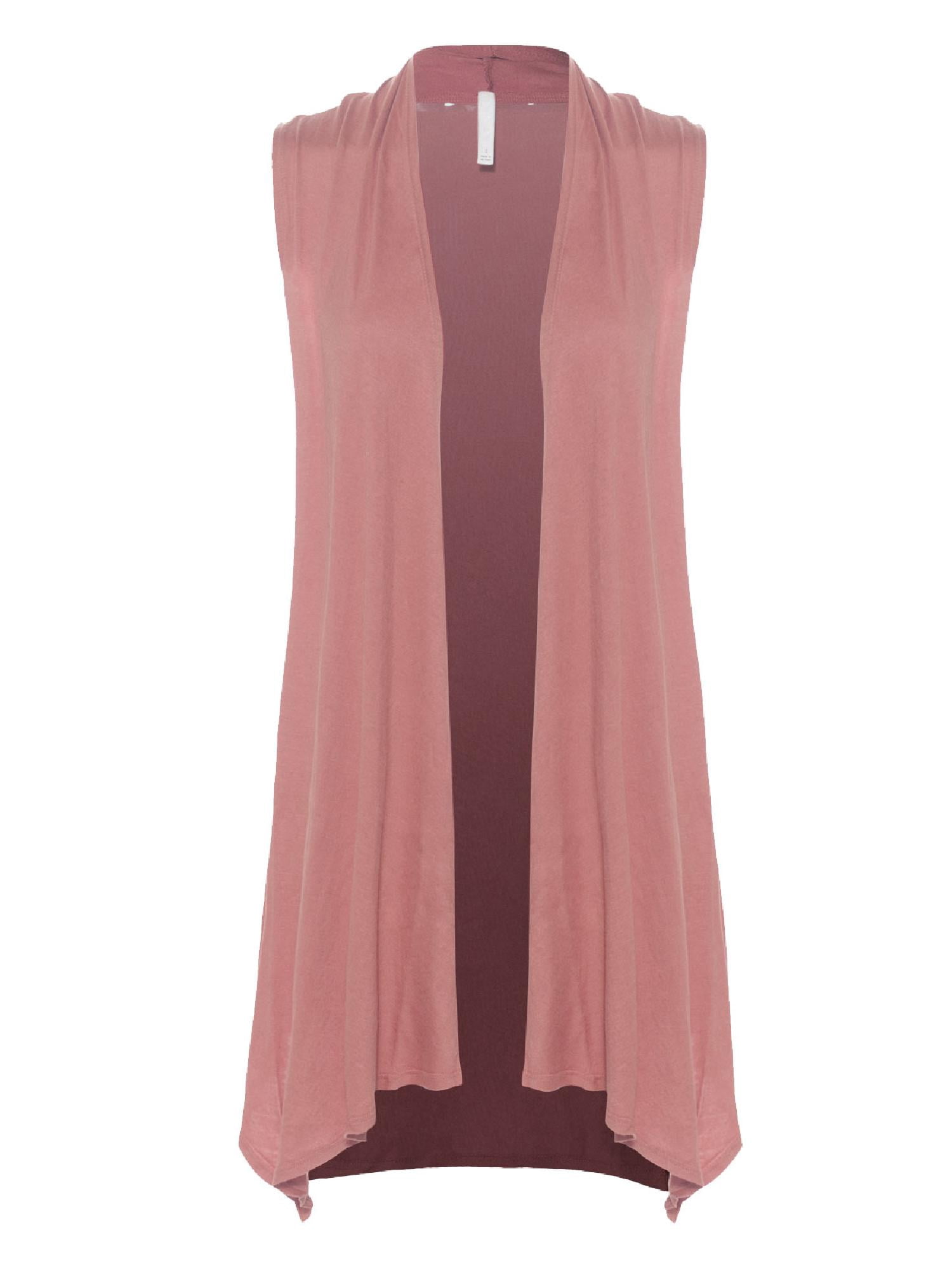 Made by Olivia Women's Lightweight Sleeveless Draped Open Front ...