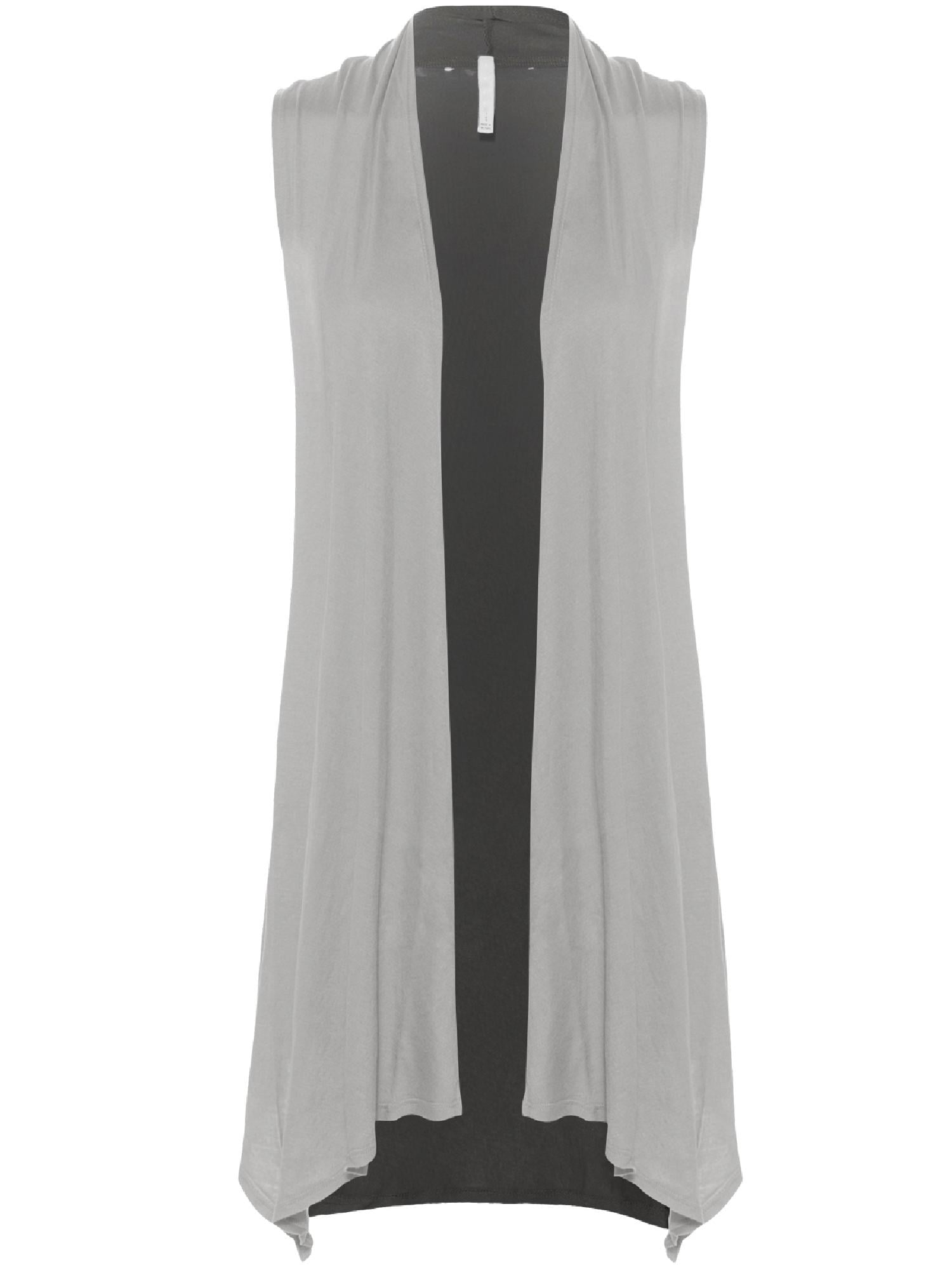 Made by Olivia Women's Lightweight Sleeveless Draped Open Front ...