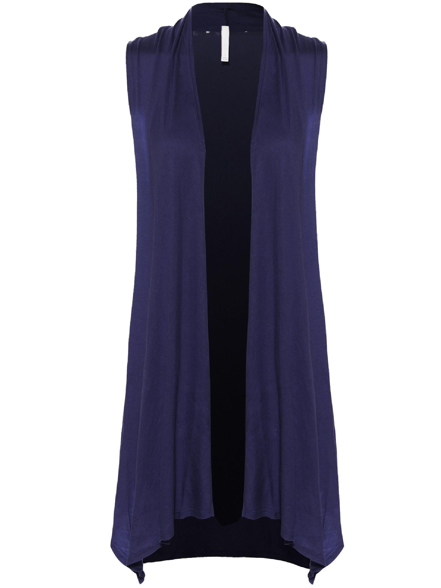 Made by Olivia Women's Lightweight Sleeveless Draped Open Front ...