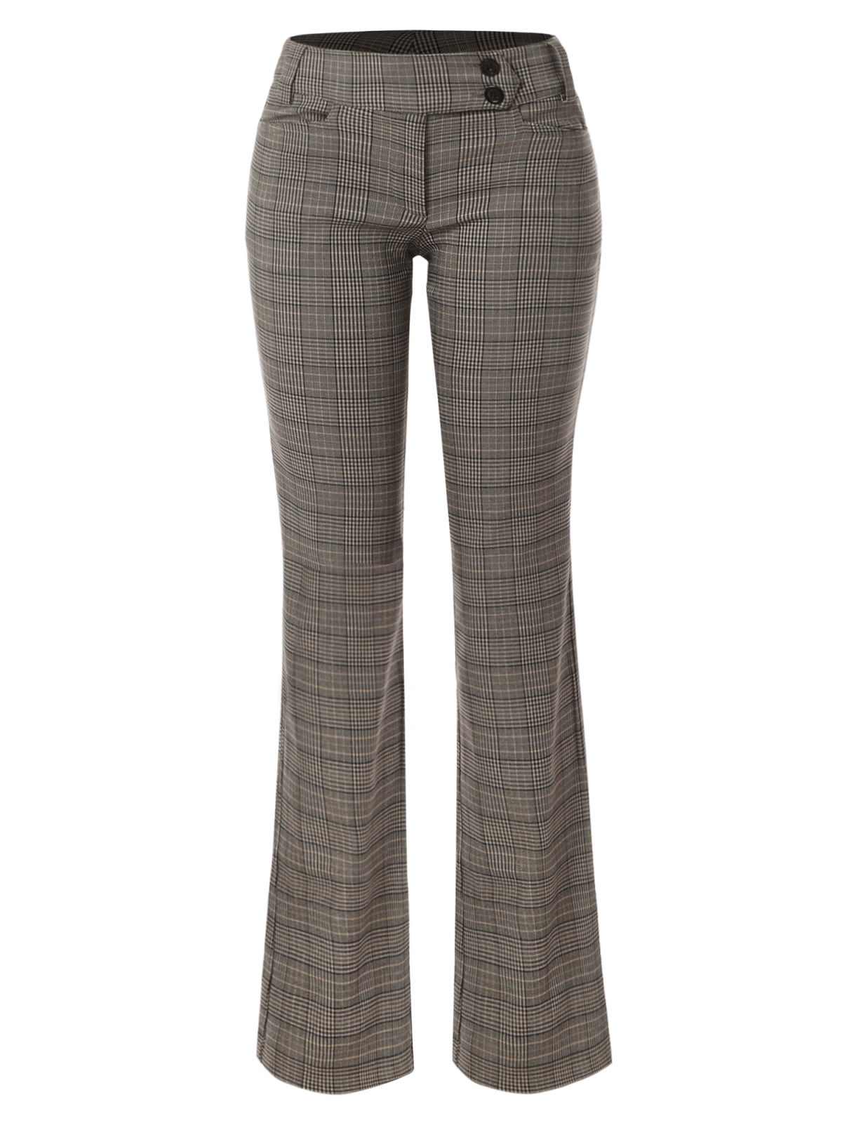 Made by Olivia Women's Plaid Millennium Trouser Bootcut Pants Slacks ...