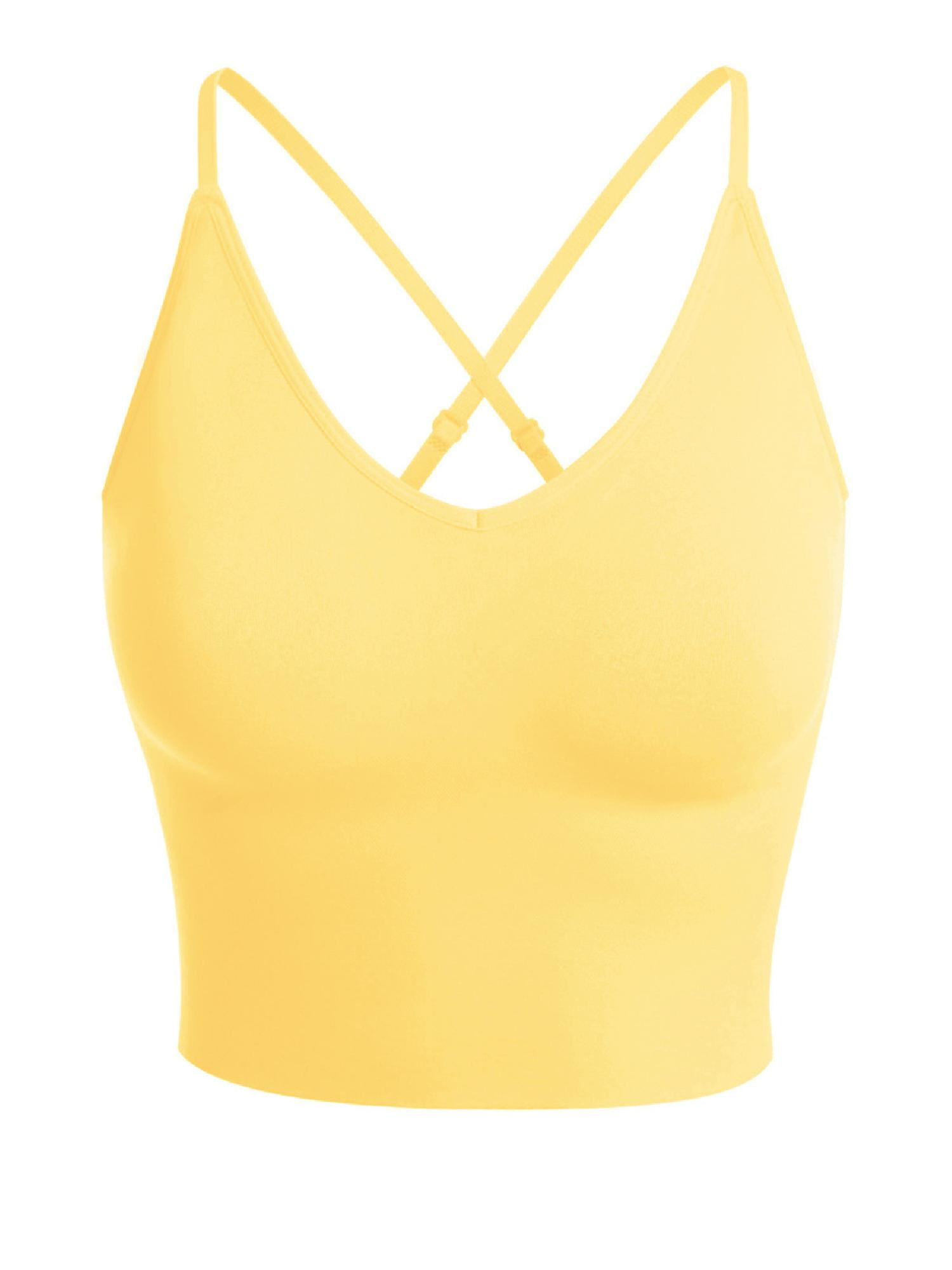 Made by Olivia Women's Seamless Padded Workout Sports Bra Cami Cropped ...