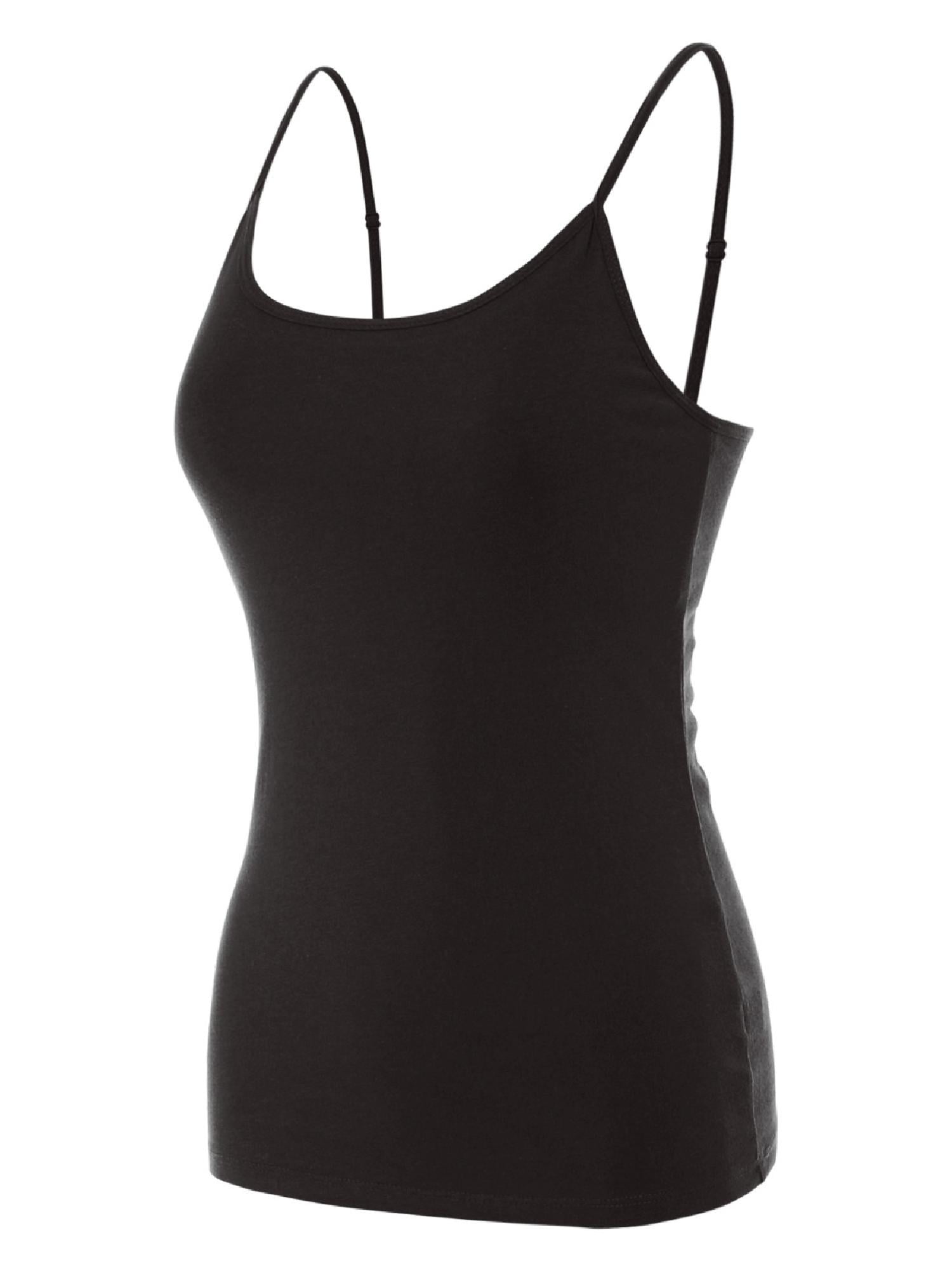 Made by Olivia Women's Shelf Bra Cami Jersey Cotton Spandex Top ...