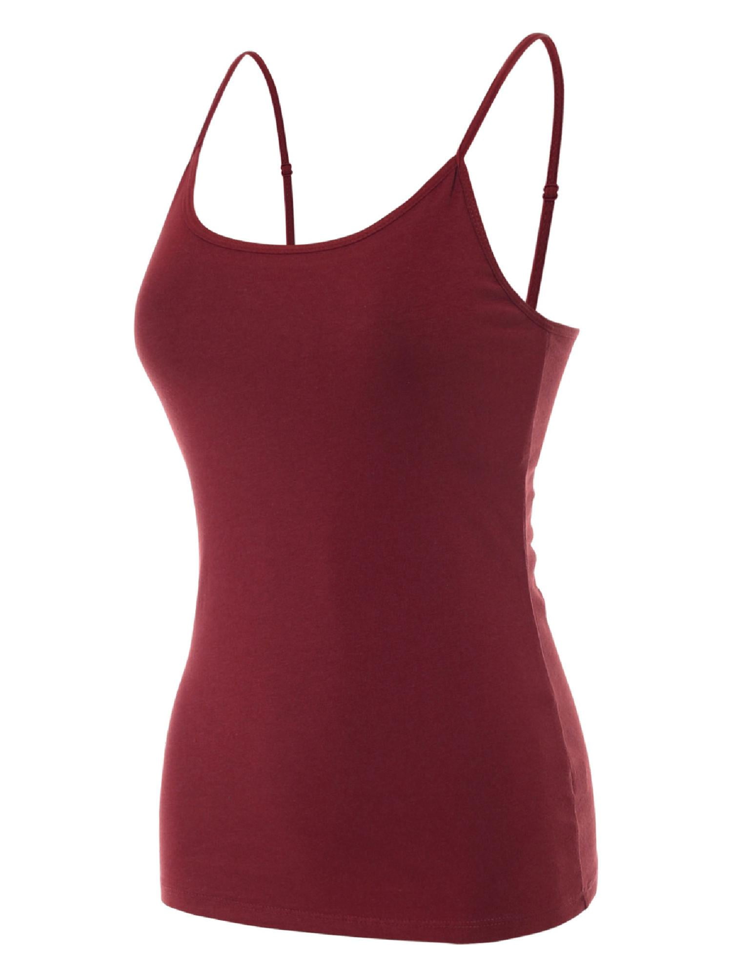 Made by Olivia Women's Shelf Bra Cami Jersey Cotton Spandex Top ...