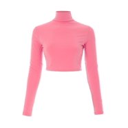 Women Stretch Long Sleeve Mockneck Turtleneck Top Slim Fit Tight Shirt ...