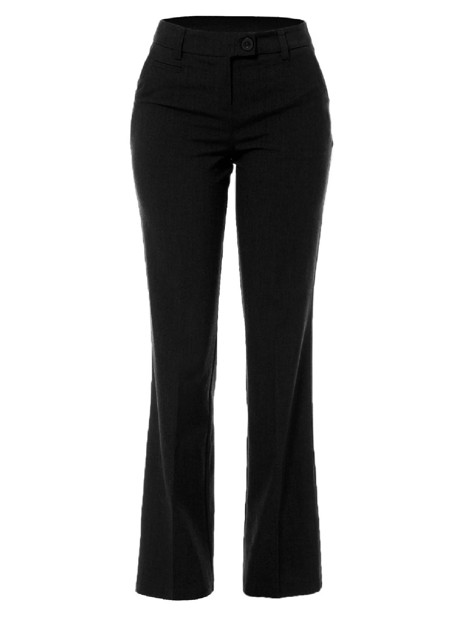 Made by Olivia Women's Solid Regular Rise Boot-Cut Stretch Office ...