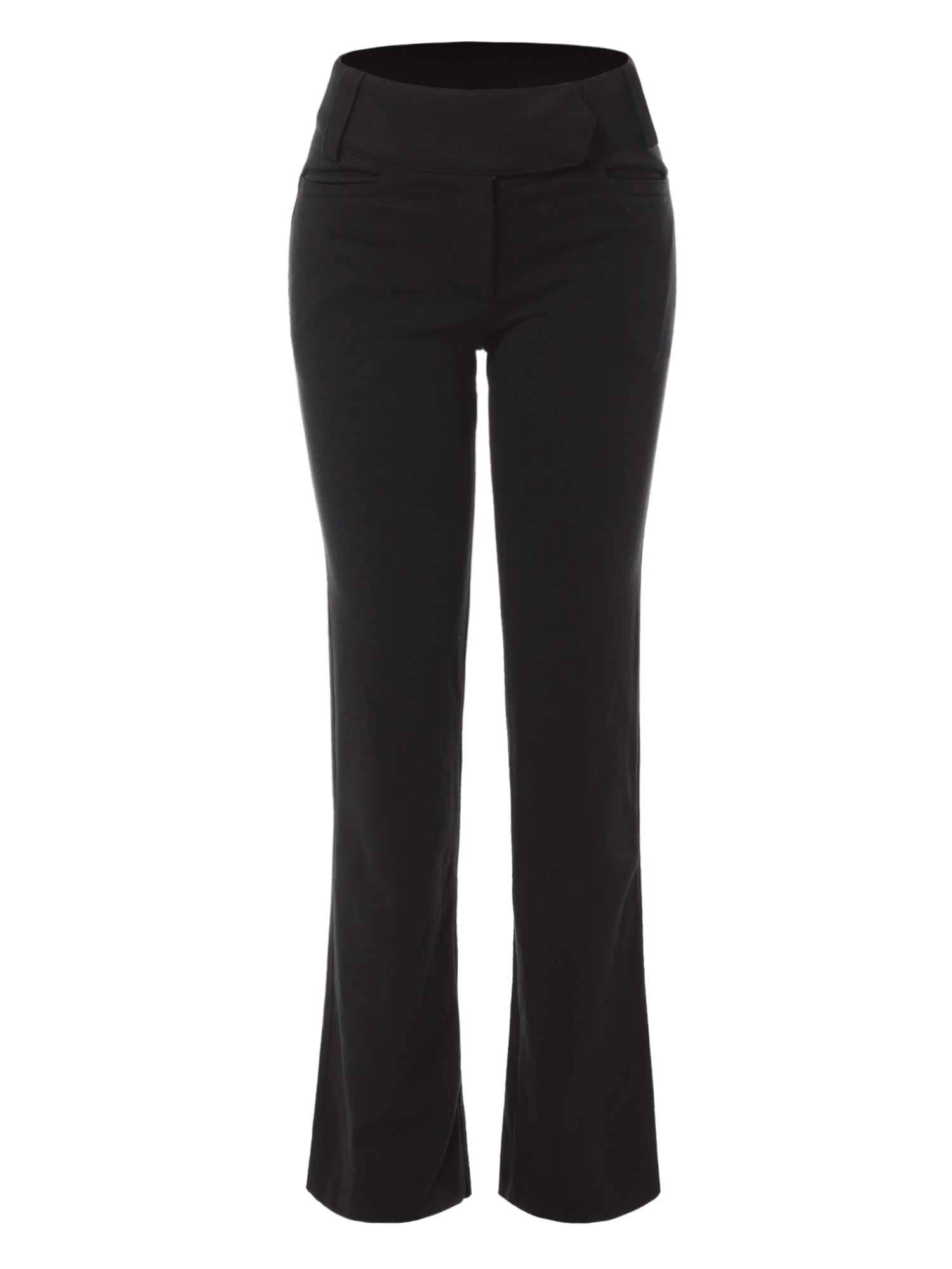 Made by Olivia Women's Stretchy Wide Boot-Cut Office Pants Trousers ...
