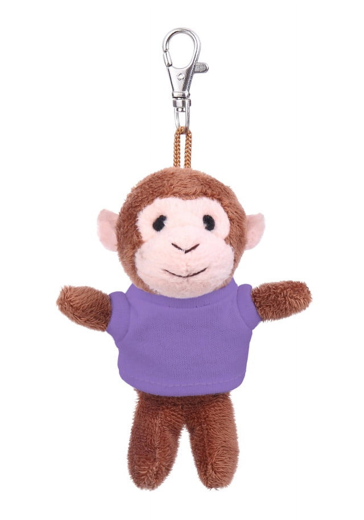Made by alien's soft plush Monkey keychain, Clip for the kids keys ...