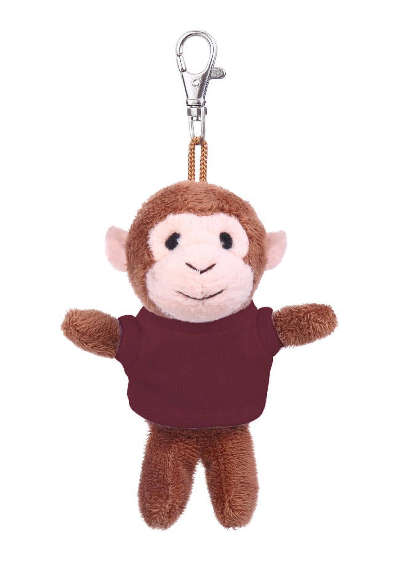Made by alien's soft plush Monkey keychain, Clip for the kids keys ...
