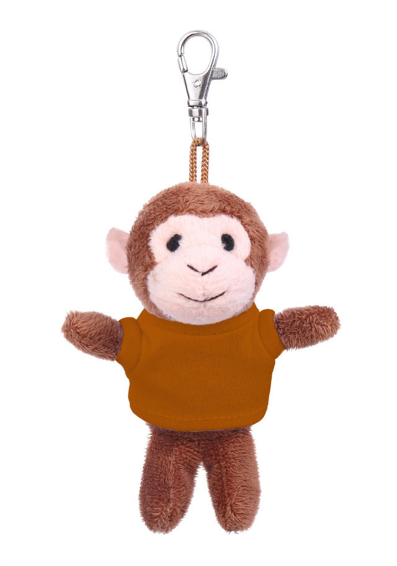 Made by alien's soft plush Monkey keychain, Clip for the kids keys ...
