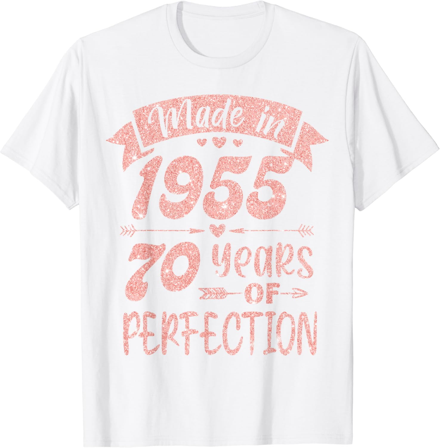 Made in 1955 70 Years Of Perfection Girl Women Birthday T-Shirt ...