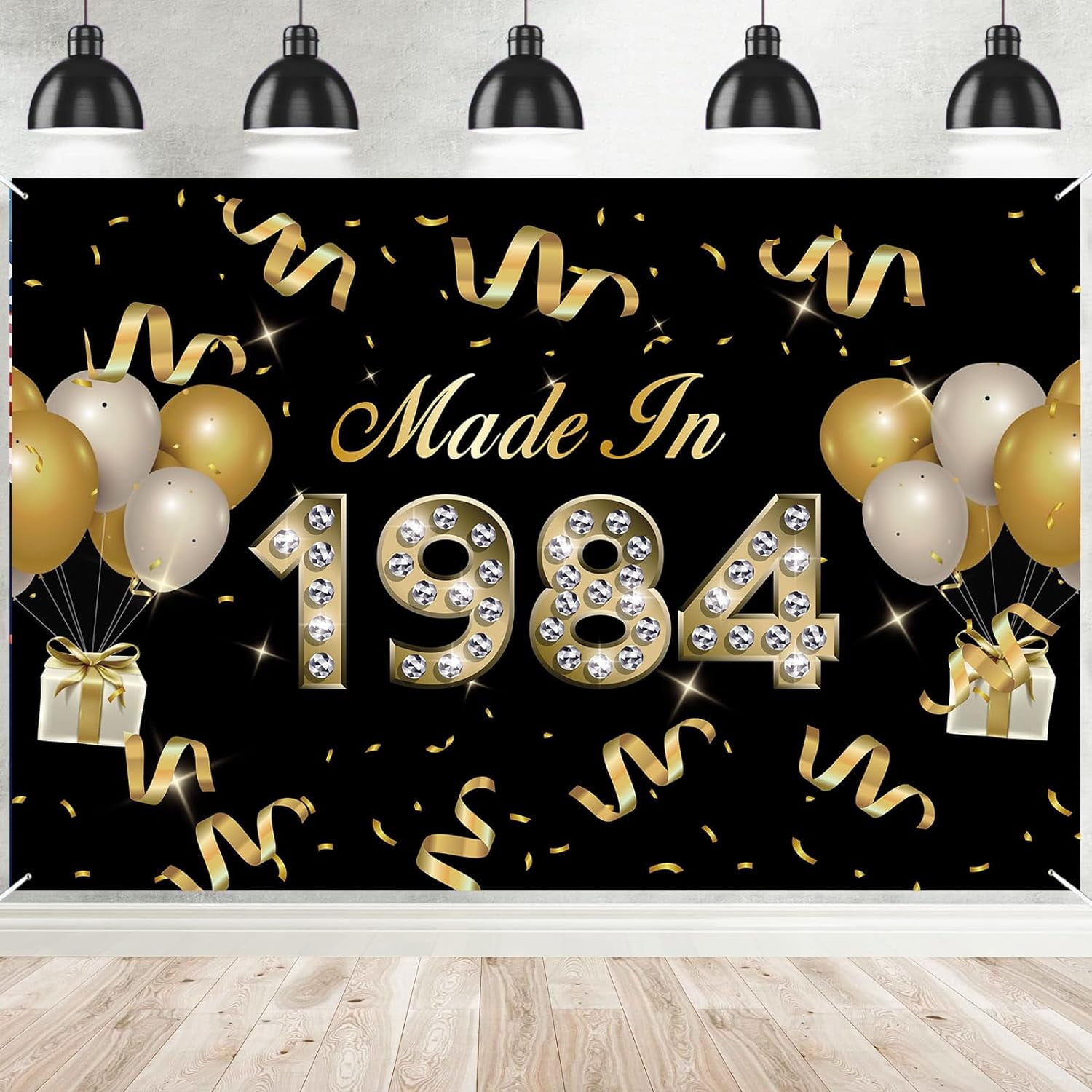 Made in 1984 Birthday Banner Backdrop, Cheer to 40 Years Happy Birthday ...