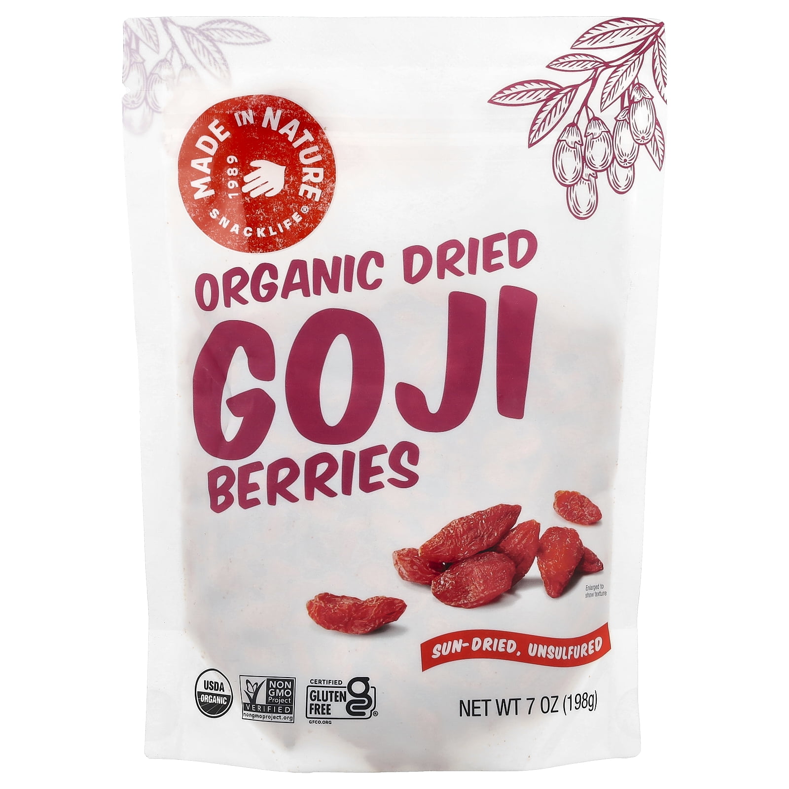 Made In Nature, Organic Dried Goji Berries, 7 oz Pack - Walmart.com