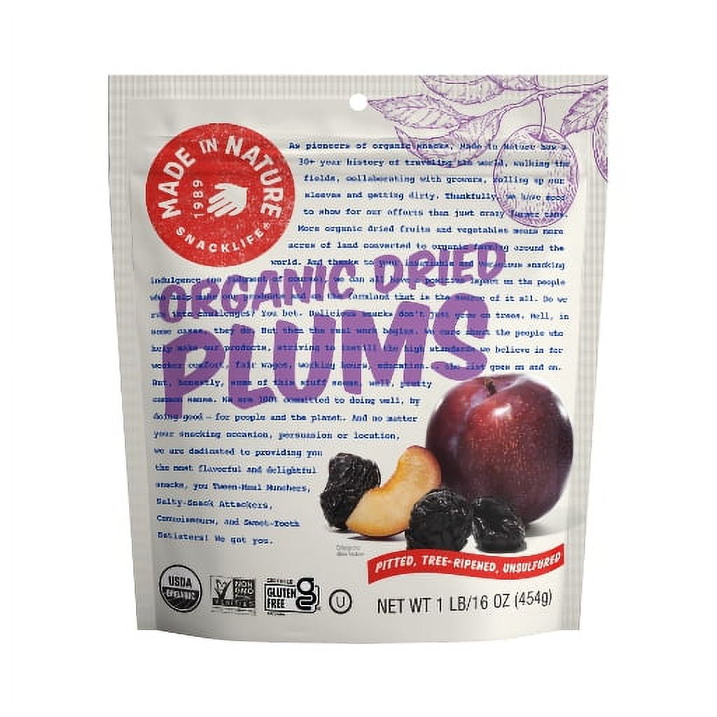 Made in Nature Organic Dried Plums, 16 Oz (1 Pack) - Walmart.com