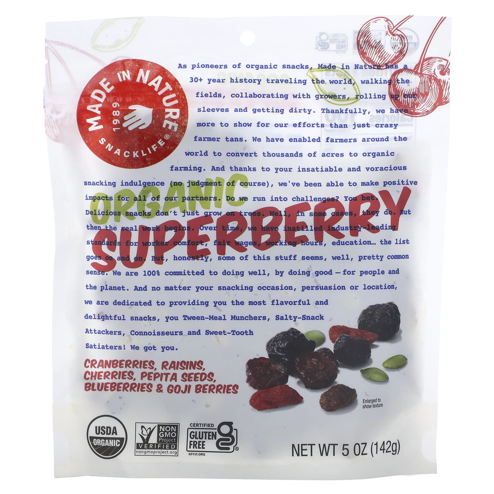 Made in Nature, Organic Fruit Fusion, Superberry Supersnacks, 5 oz ...