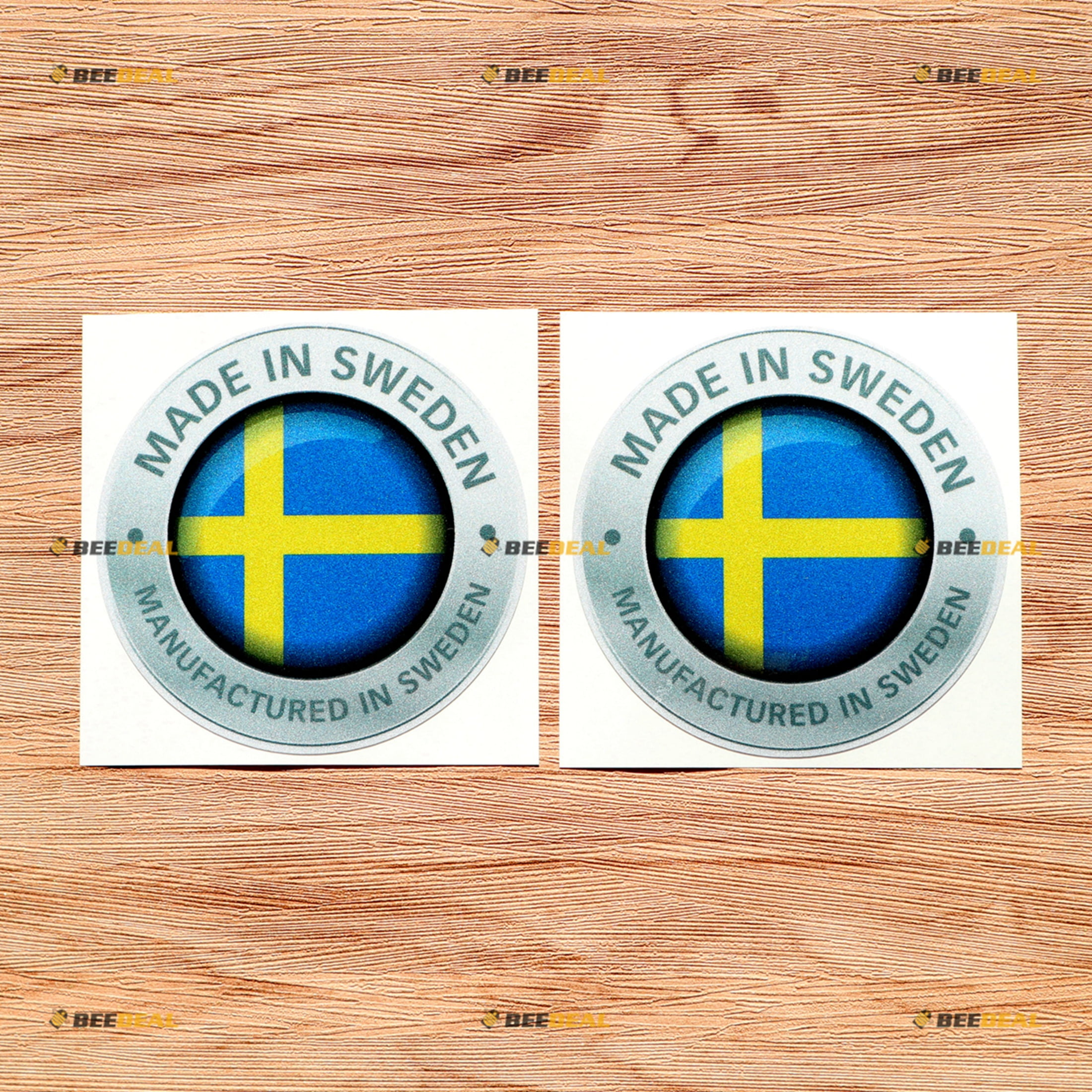 Made in Sweden Round Swedish Flag Car Truck Vinyl Decal Sticker - 2 ...