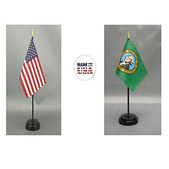 Box of 12 Washington 4"x6" Miniature Desk & Table Flags; 12 American ...