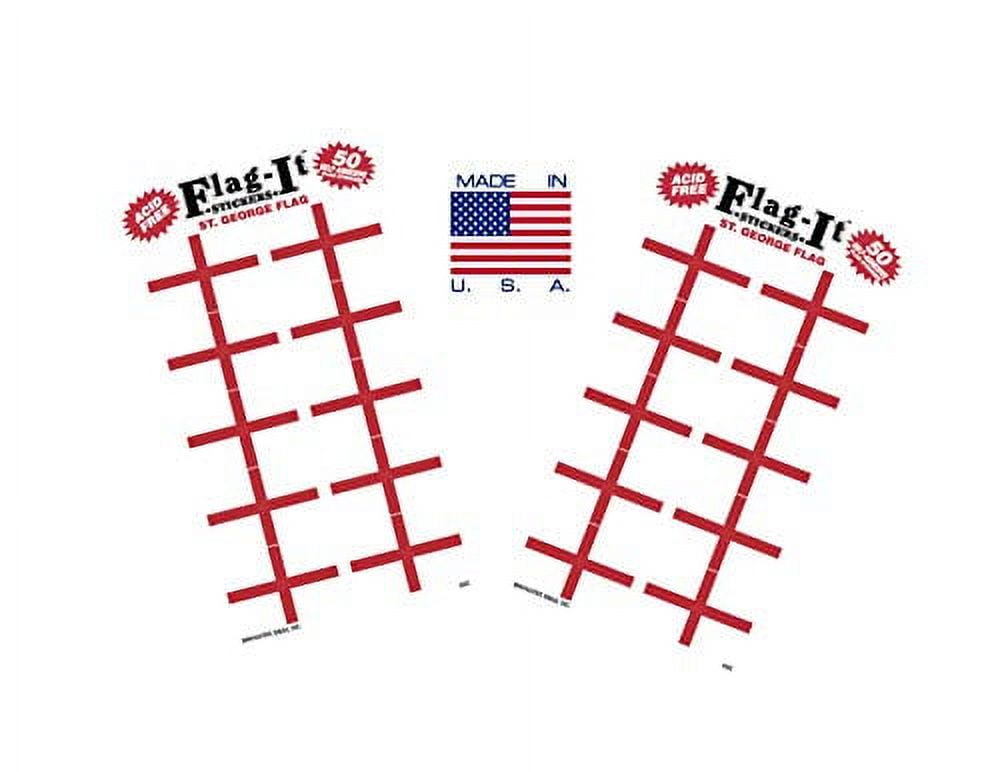Made in The USA! 2 Packs of Flag-It England Logo Stickers, 100 English ...