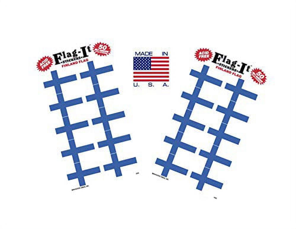 Made in The USA! 2 Packs of Flag-It Finland Flag Stickers, 100 Finn ...