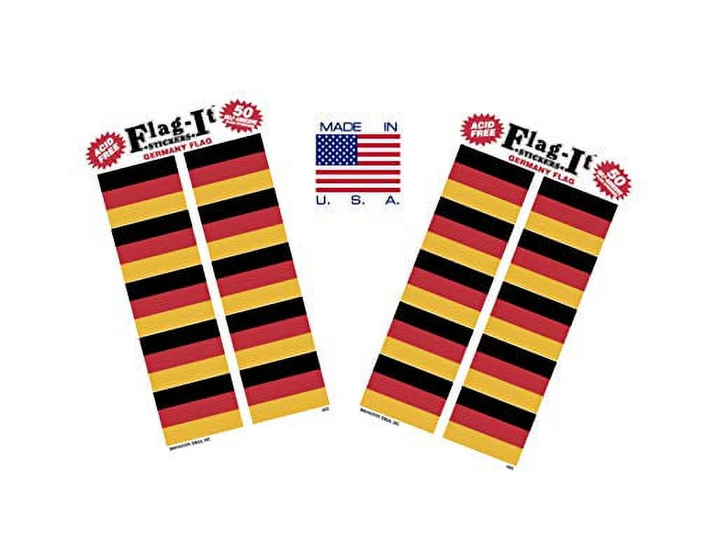 Made in The USA! 2 Packs of Flag-It German Flag Stickers, 100 Germany ...