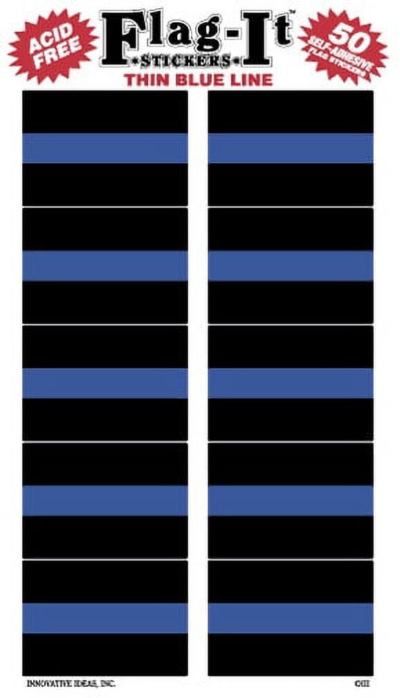 Thin Blue Line Flag Stickers, 100 Flag It Brand Decals, American Made ...