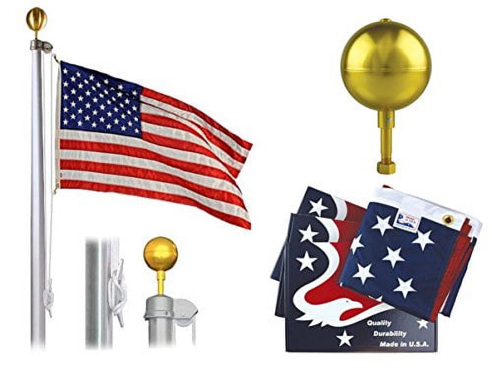 Made in The USA!! 20' Commercial Grade Three Section Tapered Flagpole ...