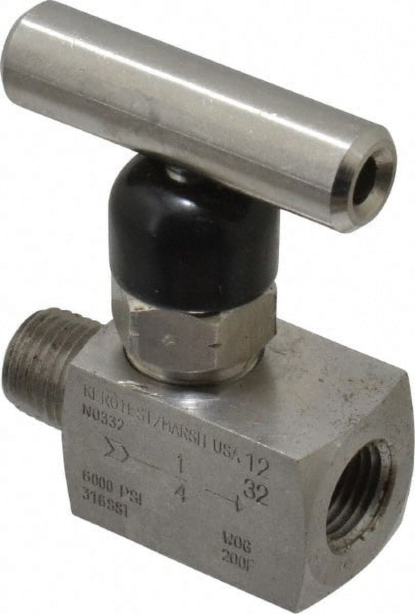 Made in USA 1/4" Pipe, Inline Miniature Needle Valve - Walmart.com