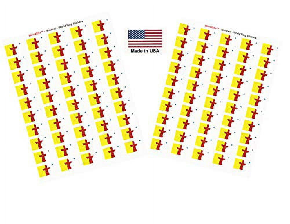 Made in USA! 100 Nunavut 1.5" x 1" Self Adhesive State Flag Stickers ...