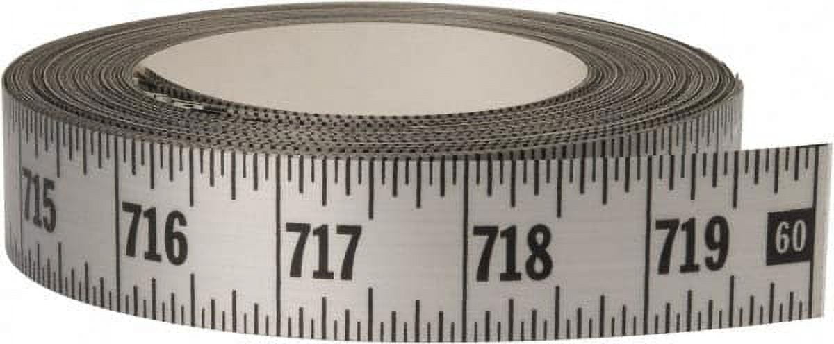 Made in USA 60 Ft. Long x 1 Inch Wide, 1/16 Inch Graduation, Silver ...