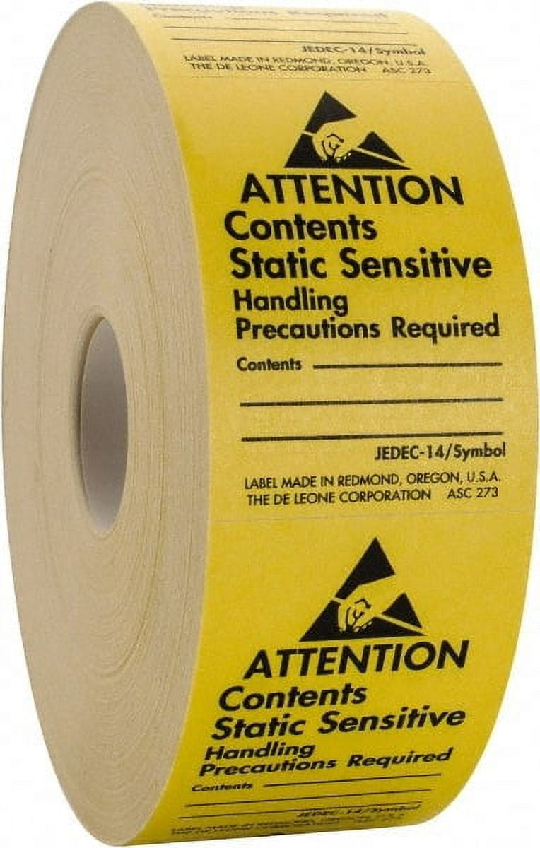 Made in USA Attention Contents Static Sensitive Shipping Label 1-3/4 ...